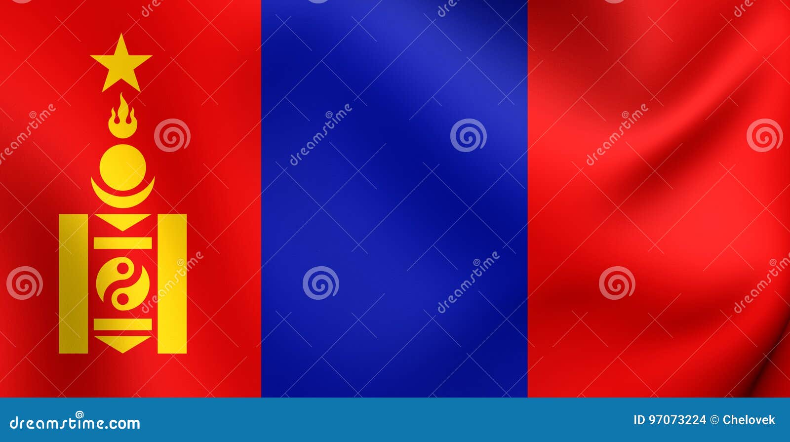 Flag of Mongolian People`s Republic 1940-1992 Stock Illustration ...
