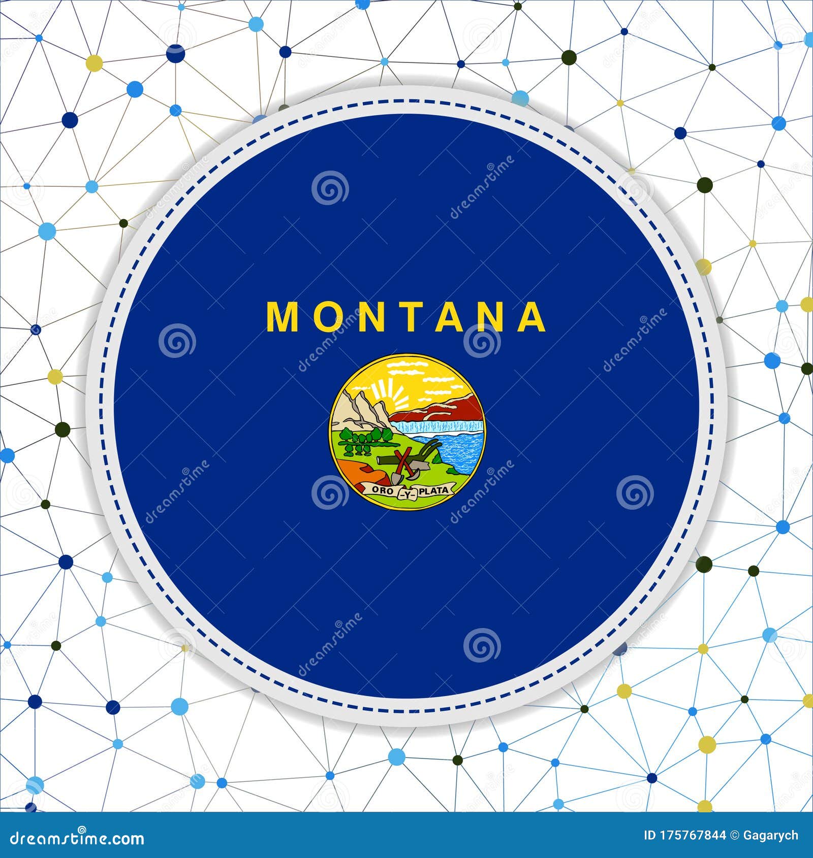 Montana Network Map. Vector Illustration | CartoonDealer.com #93000358