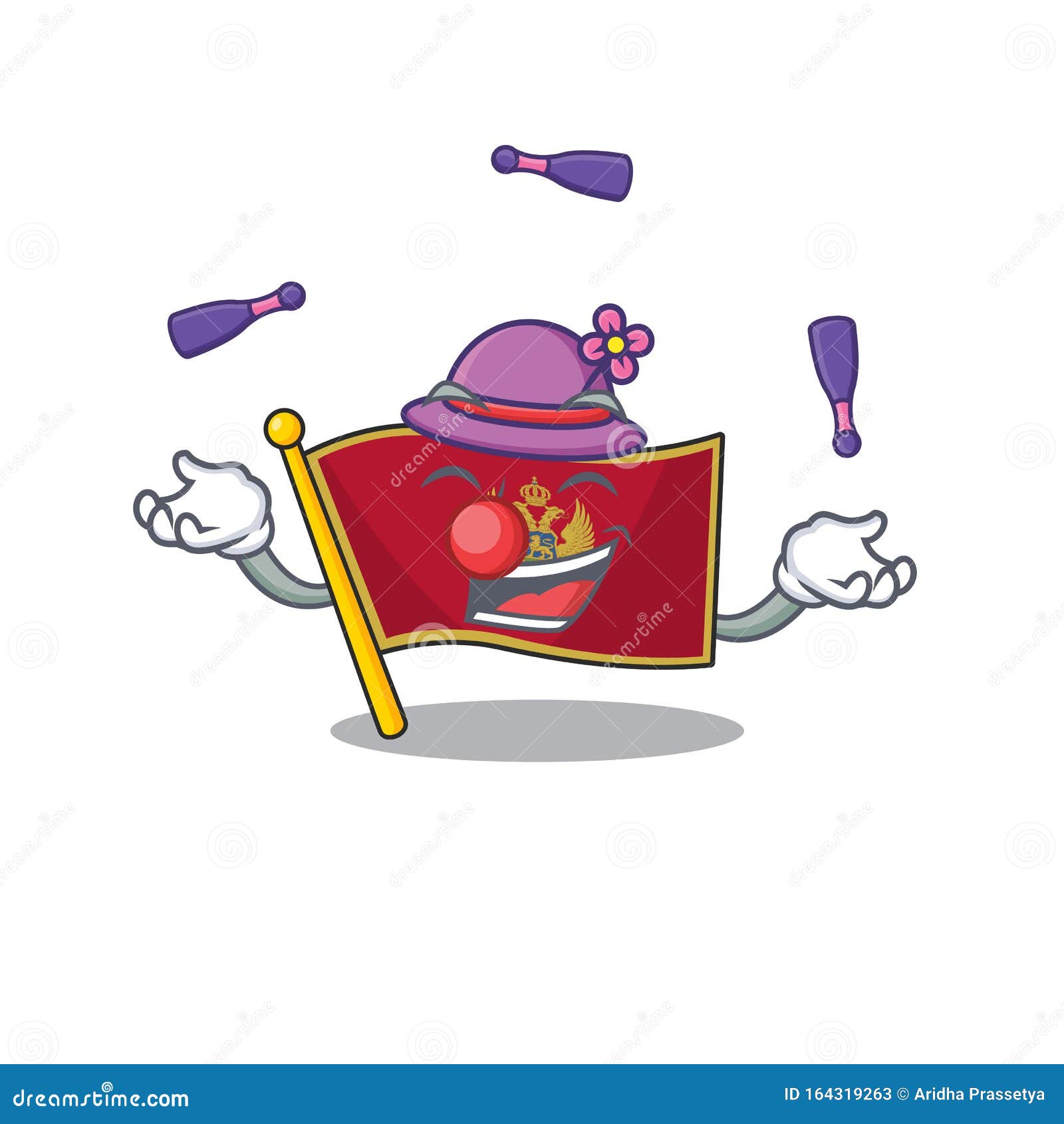 Flag Montenegro Cartoon with in Juggling Character Stock Vector ...