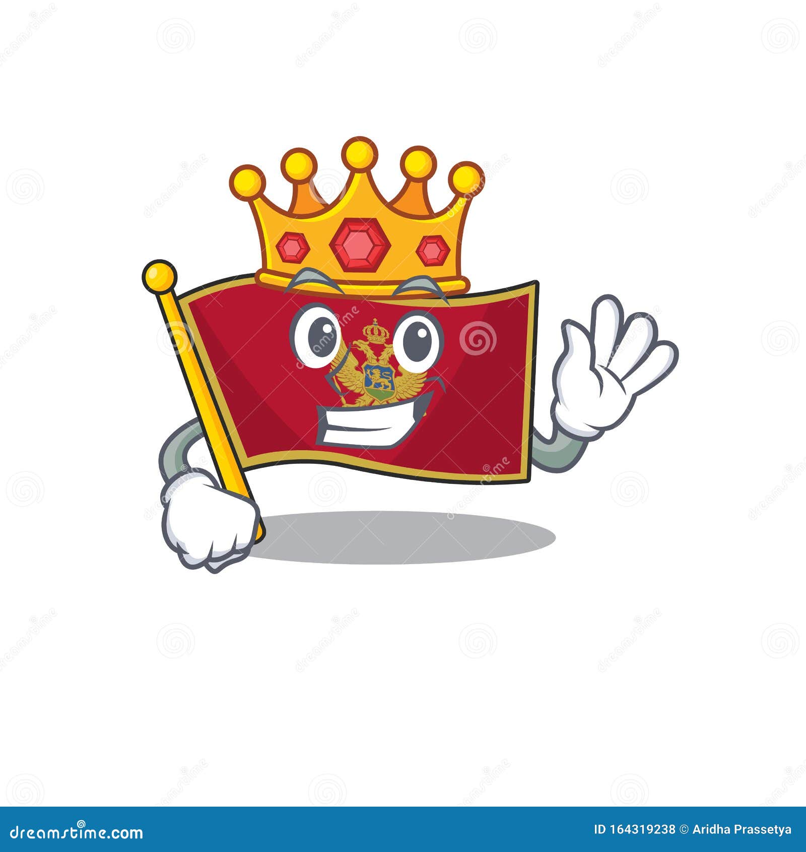 Flag Montenegro Cartoon with in King Character Stock Vector ...