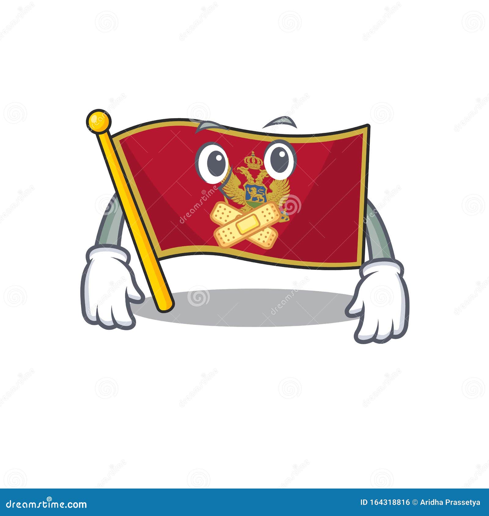 Flag Montenegro Cartoon with in Silent Character Stock Vector ...