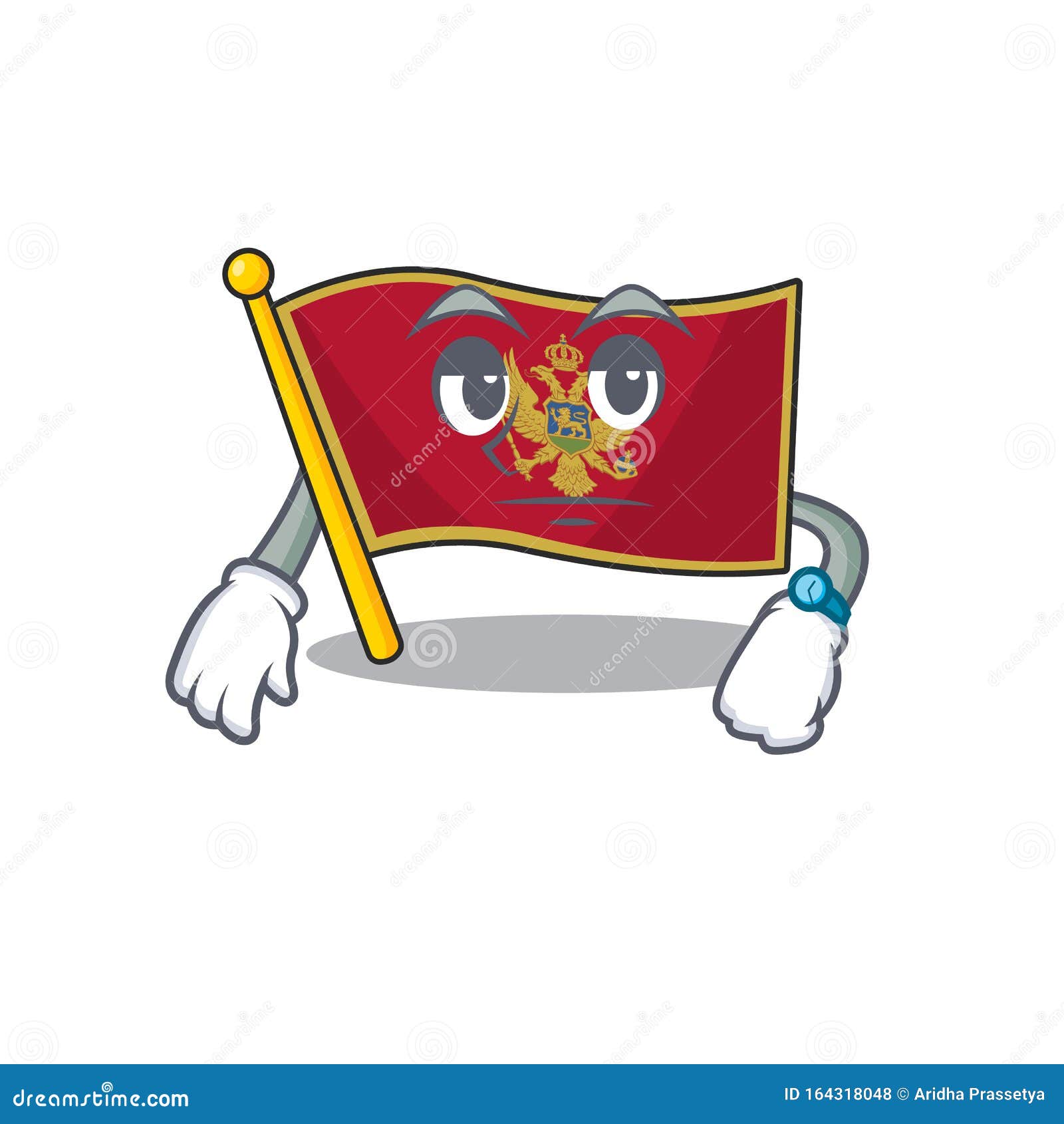 Flag Montenegro Cartoon with in Waiting Character Stock Vector ...