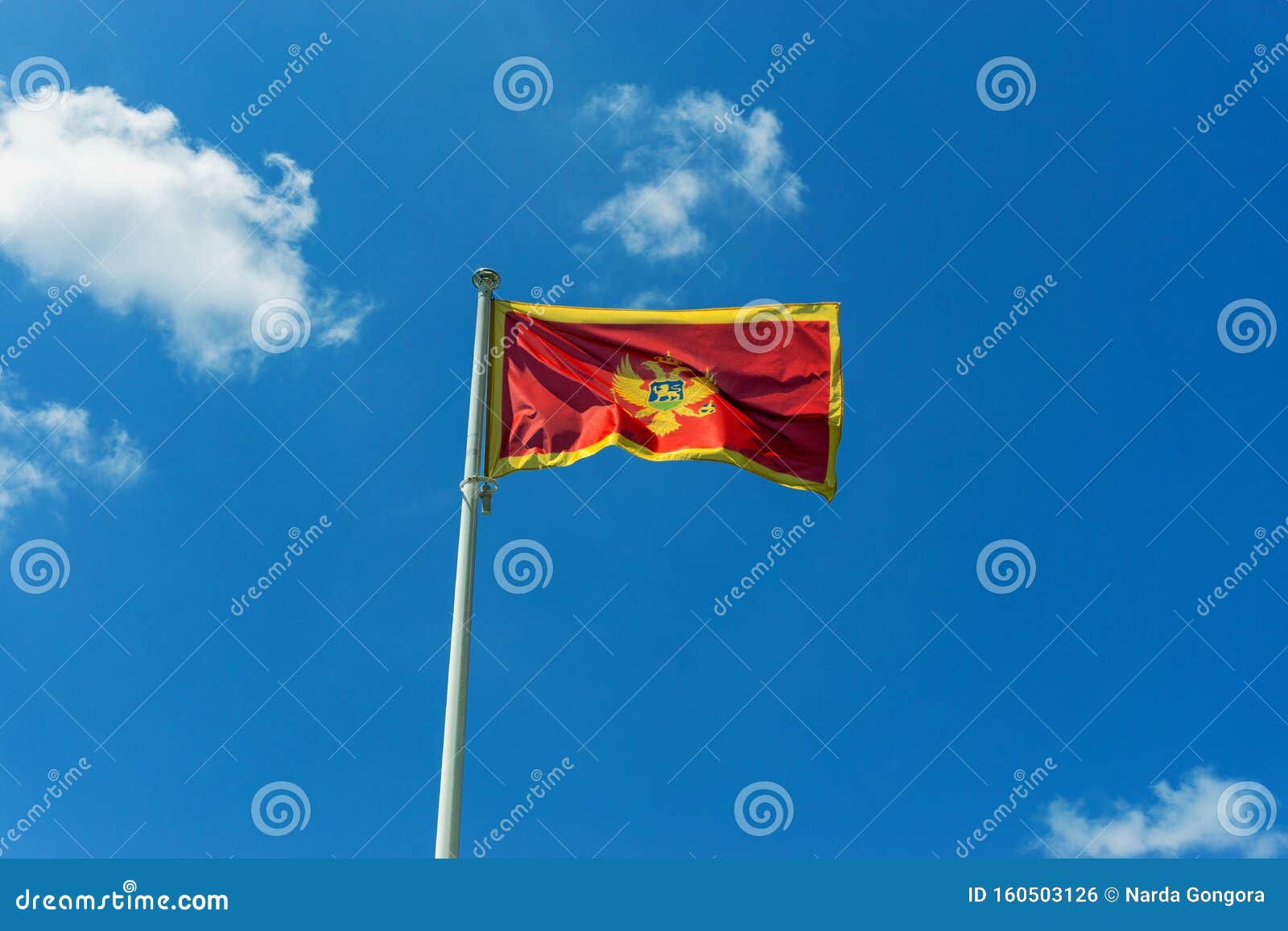Flag of Montenegro in Kotor Stock Photo - Image of kotor, national ...