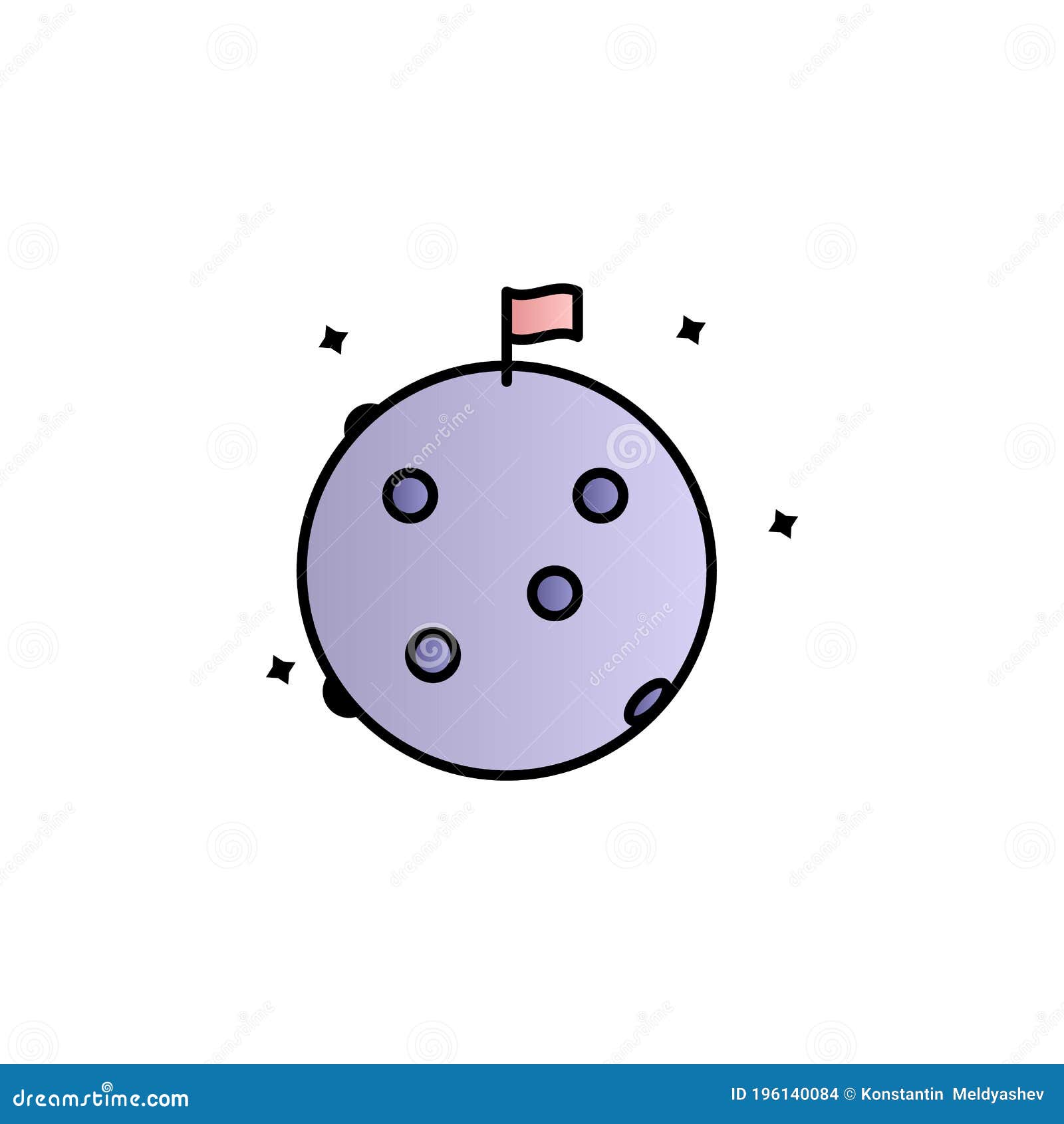 Flag In Moon.Space Science Astronomy Icon Symbol Stock Image ...