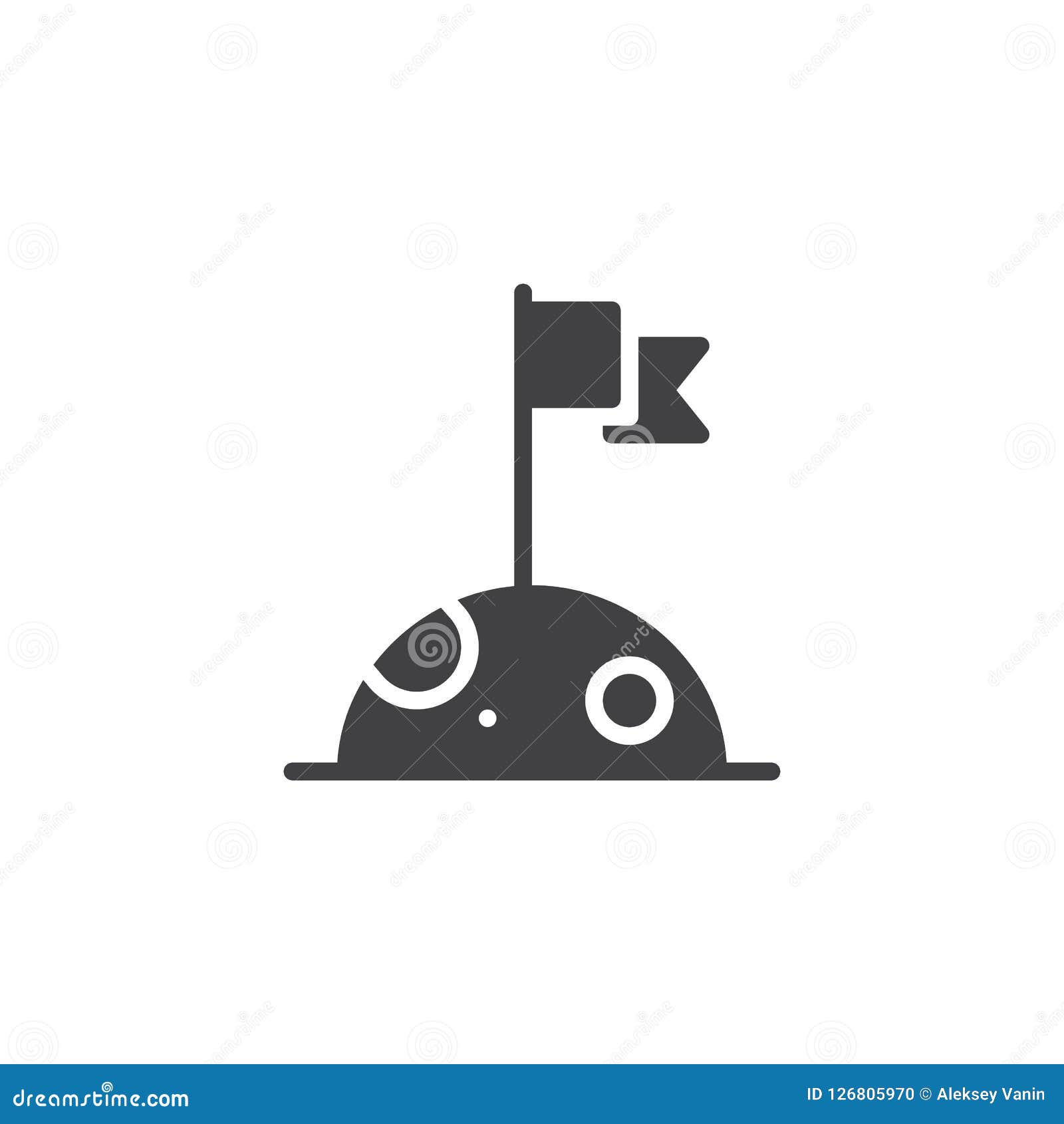 Flag on the Moon Vector Icon Stock Vector - Illustration of filled ...