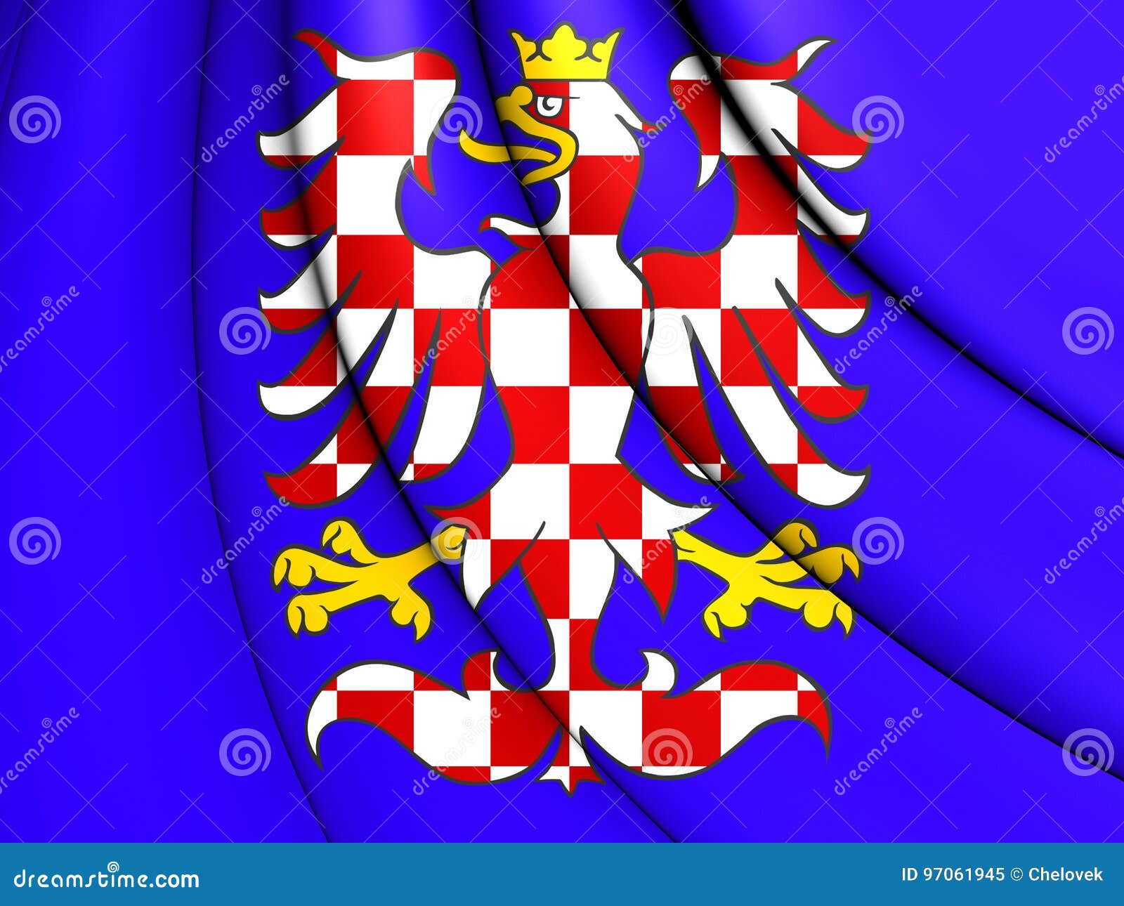 Flag of Moravia, Czech Republic. Stock Illustration - Illustration of ...