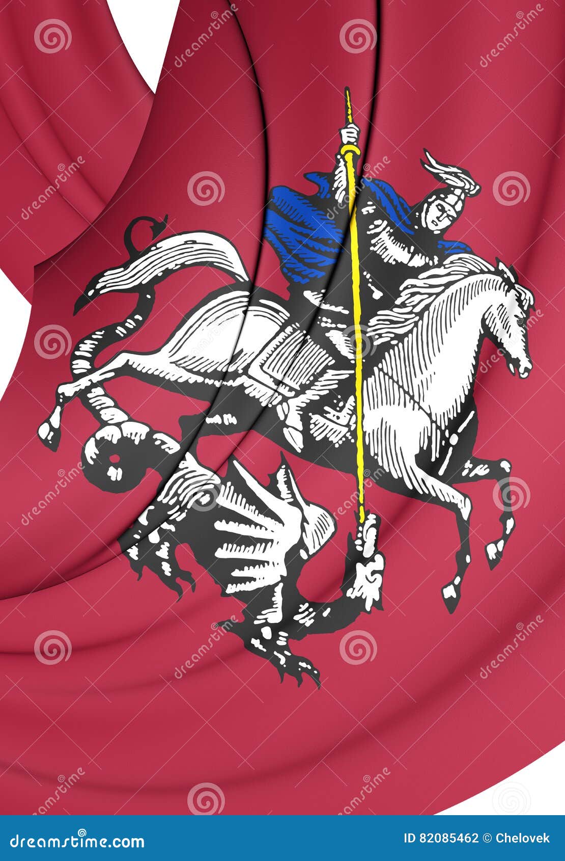 Flag of Moscow, Russia. stock illustration. Illustration of russian ...