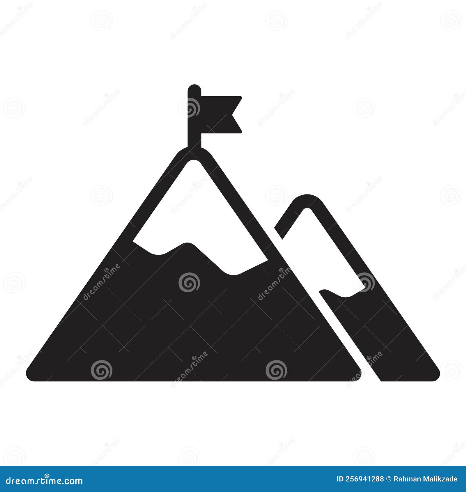 Flag on Mountain Icon. Mission or Goal Vector Illustration Stock Vector ...
