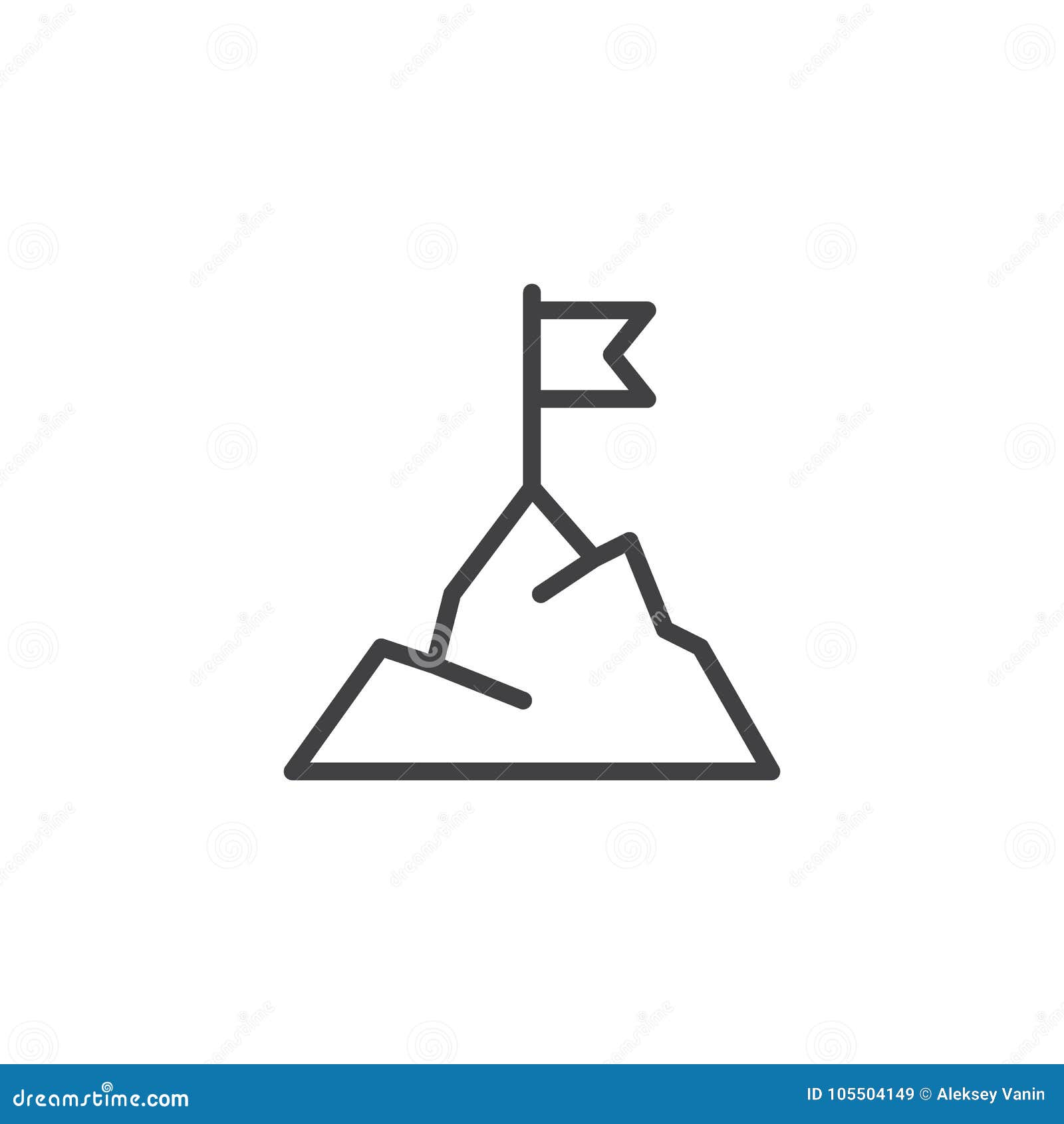 Flag on Mountain Peak Line Icon Stock Vector - Illustration of ... Flag on Mountain Peak Line Icon Stock Vector - Illustration of ...