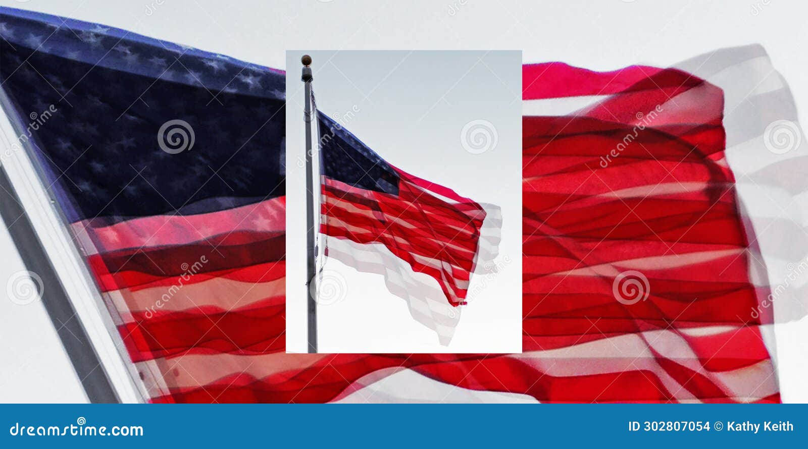 Flag on Flag - Multiple Exposure Effect of American Flag Stock Photo ...