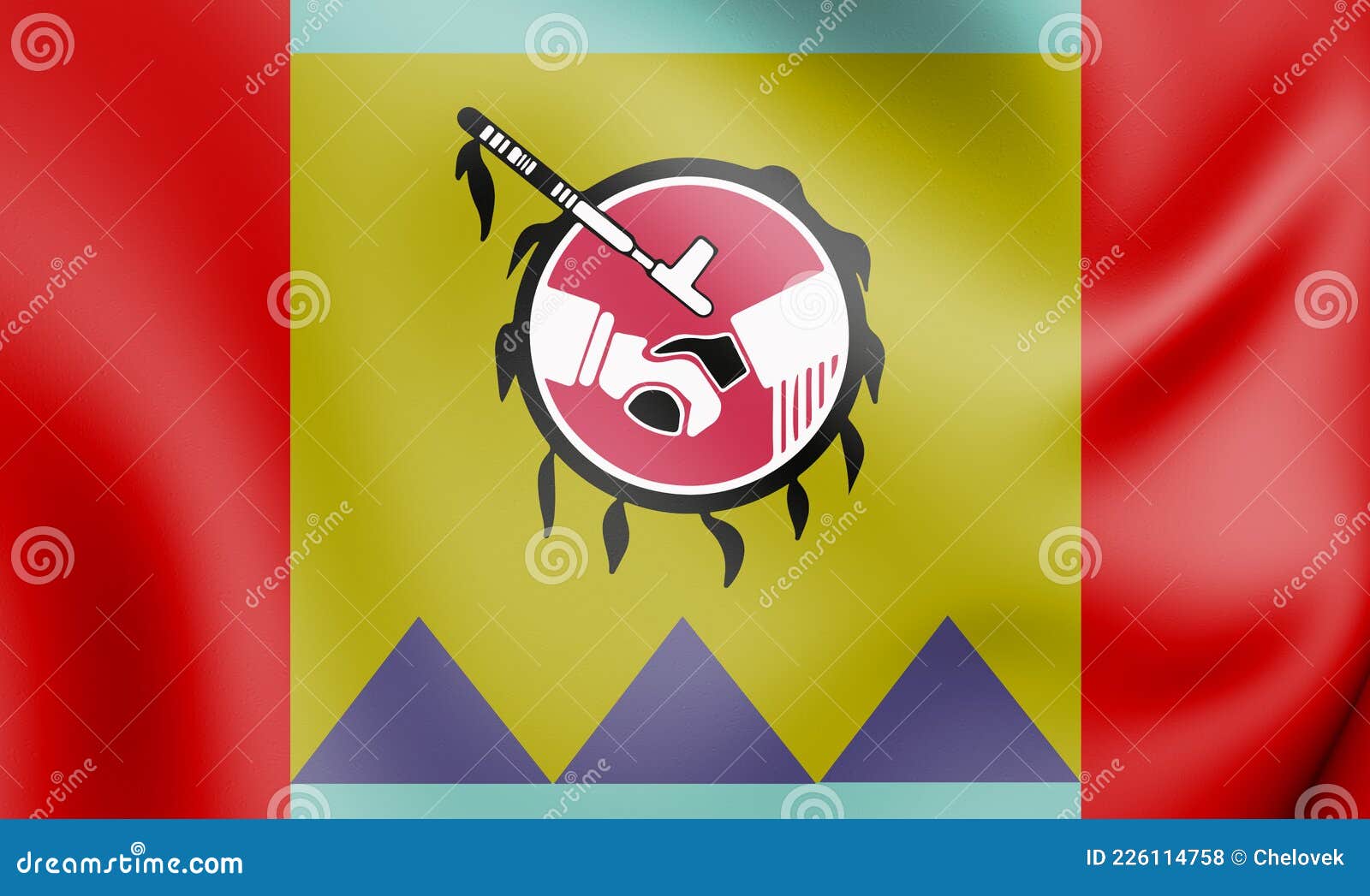 Flag of Nakoda People. 3D Illustration Stock Illustration ...