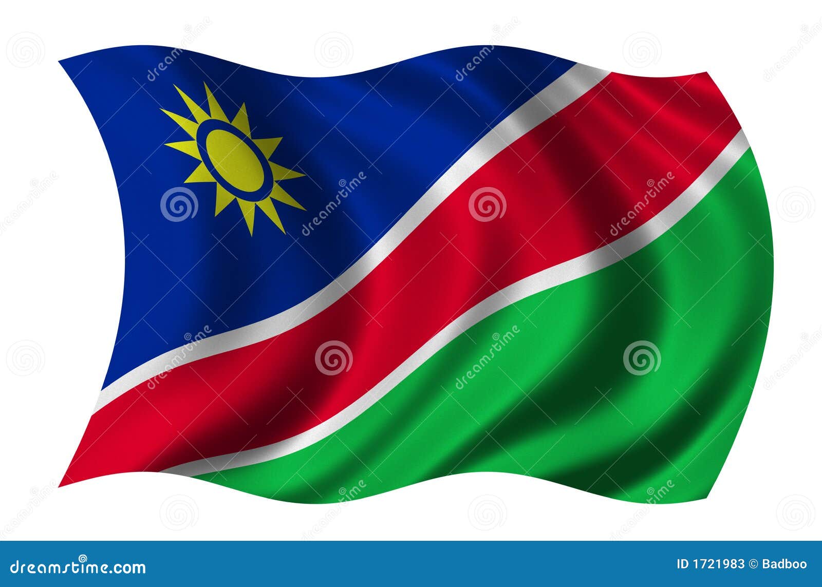 Flag of Namibia stock illustration. Illustration of iconic - 1721983