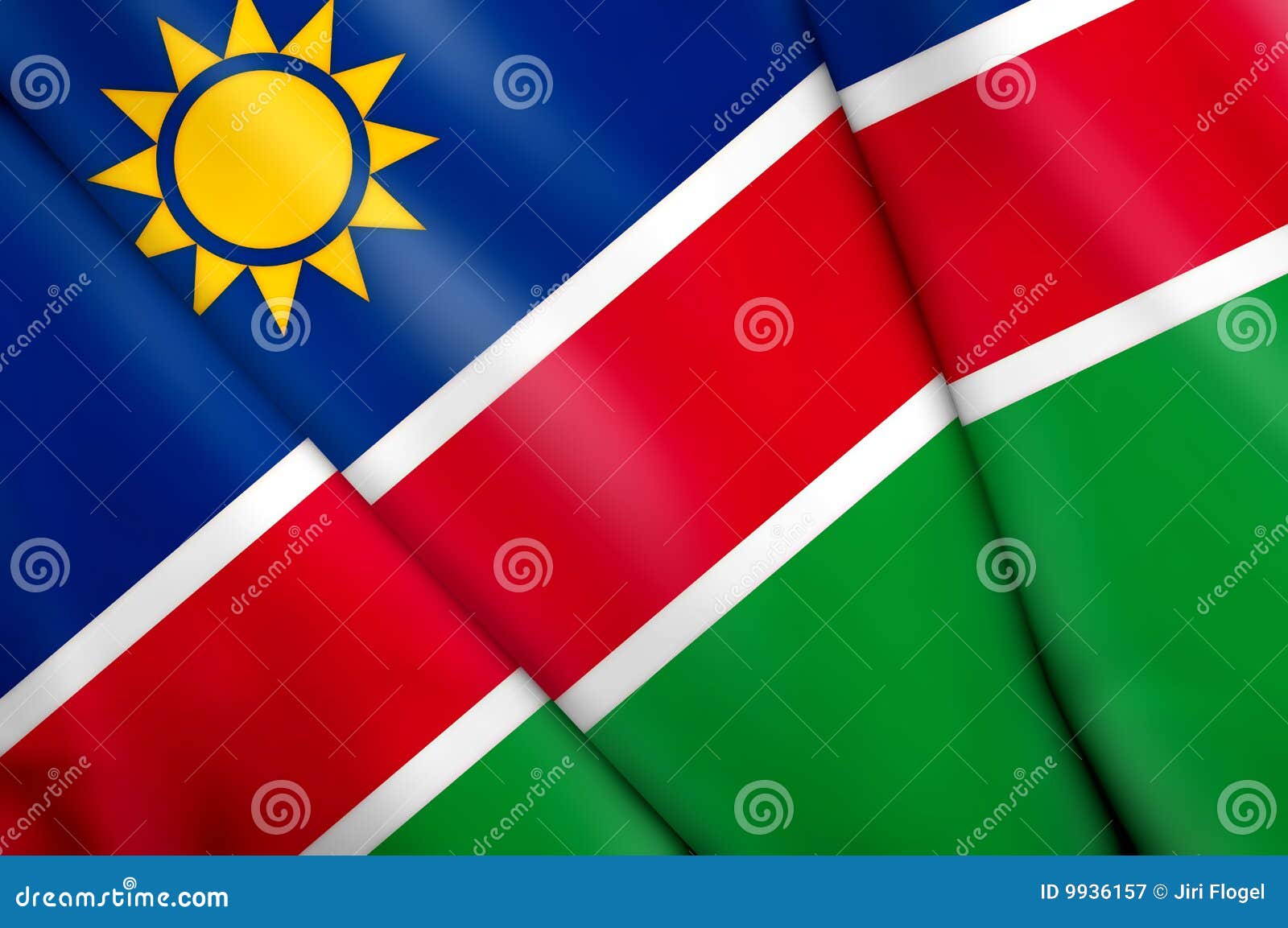 Flag of Namibia stock illustration. Illustration of global - 9936157