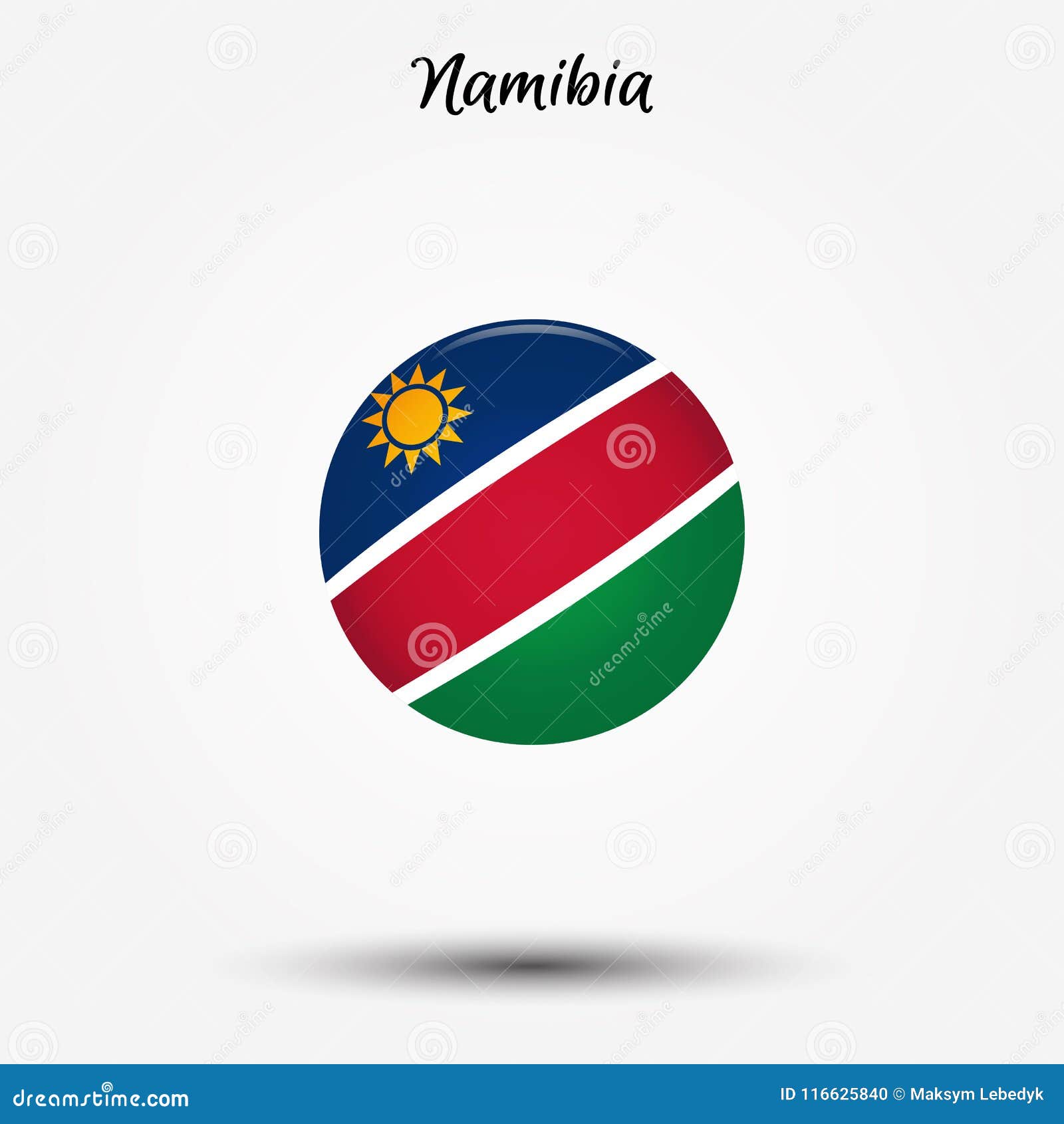 Flag of Namibia icon stock illustration. Illustration of international ...