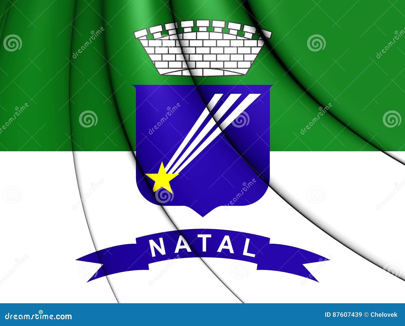 Flag of Natal, Brazil. stock illustration. Illustration of banner ...