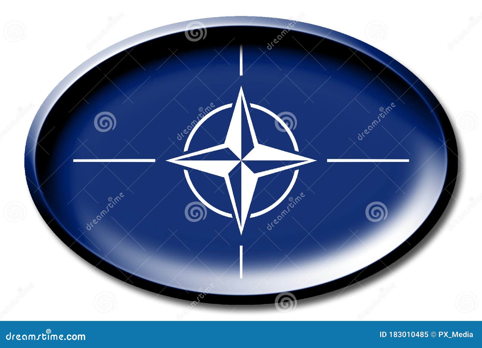 NATO North Atlantic Alliance Flag On Earth Globe Map Background. 3d ...