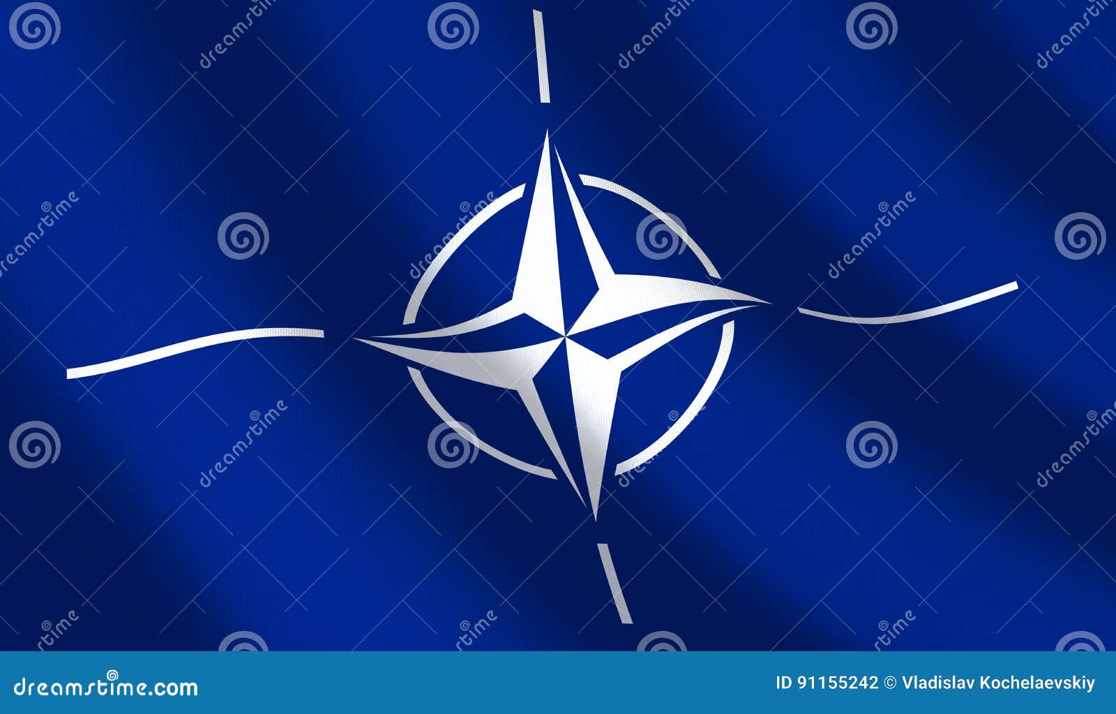 Flag NATO and wave stock illustration. Illustration of sign - 91155242