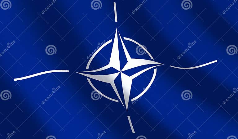 Flag NATO and wave stock illustration. Illustration of sign - 91155242