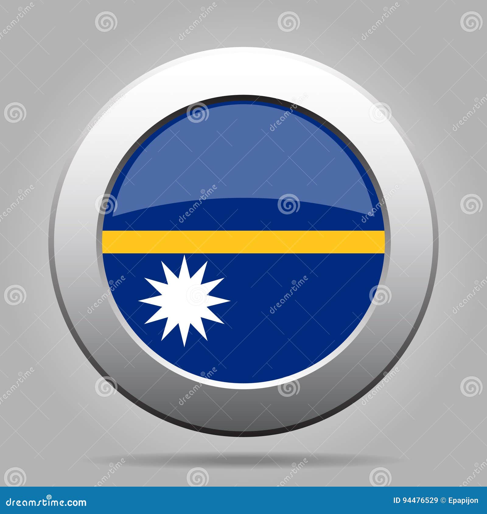 Flag of Nauru. Shiny Metal Gray Round Button. Stock Vector ... Flag of Nauru. Shiny Metal Gray Round Button. Stock Vector ...