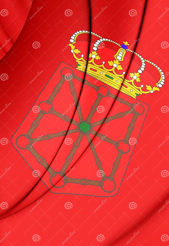 Flag of Navarra, Spain. stock illustration. Illustration of wave - 87607871