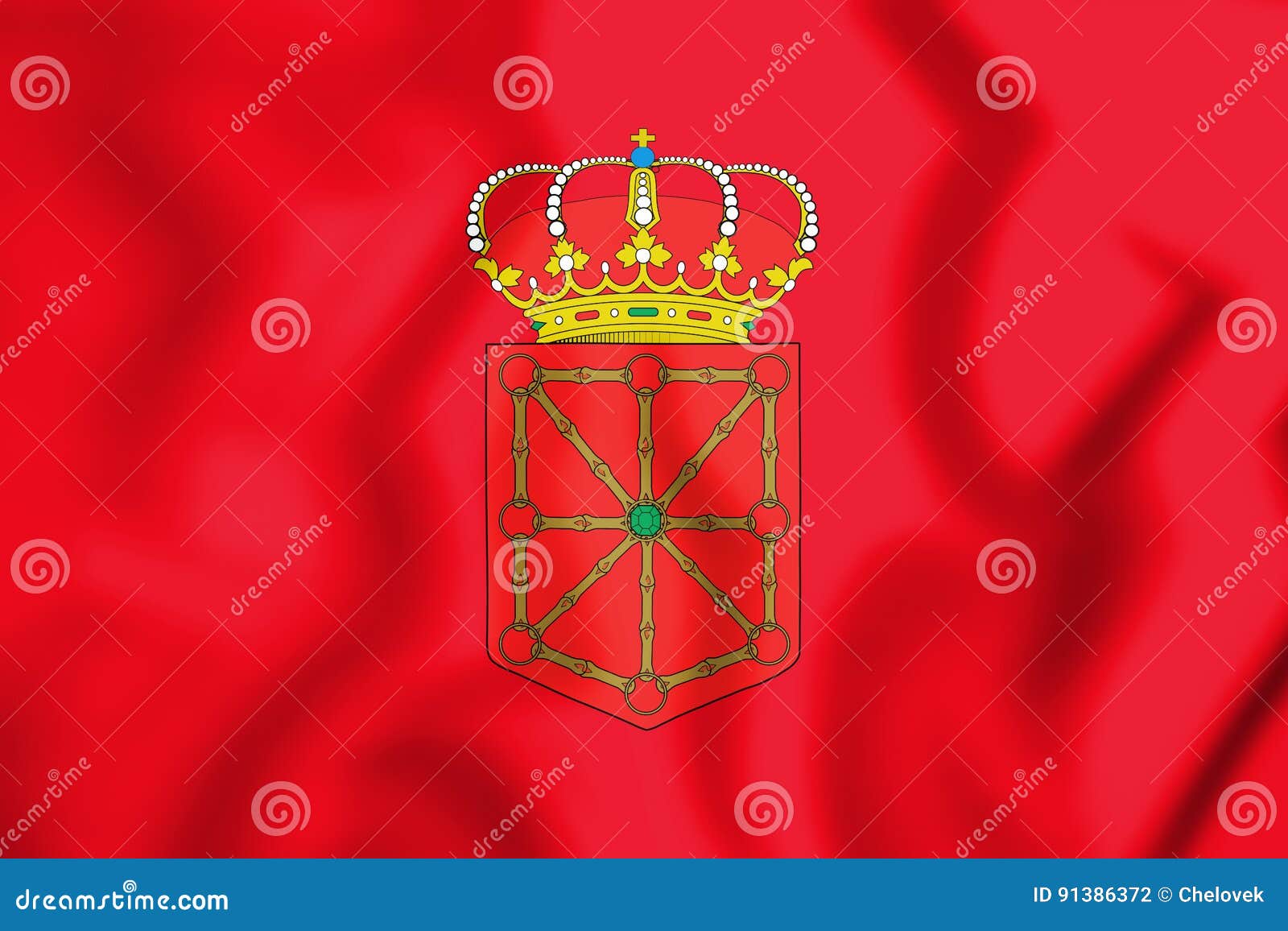 Flag of Navarra, Spain. 3D Illustration Stock Illustration ...