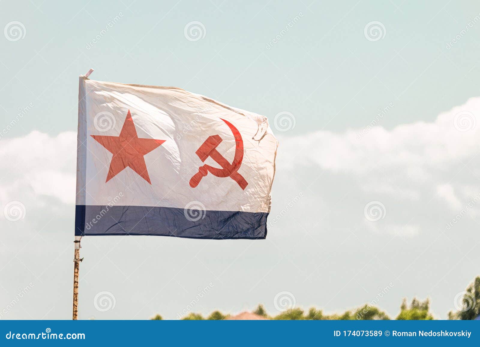 Flag of the Navy of the USSR is Waving on a Flagpole Stock Image ...