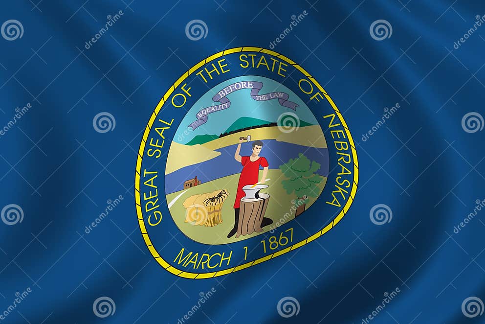 Flag of Nebraska stock illustration. Illustration of colour - 408637