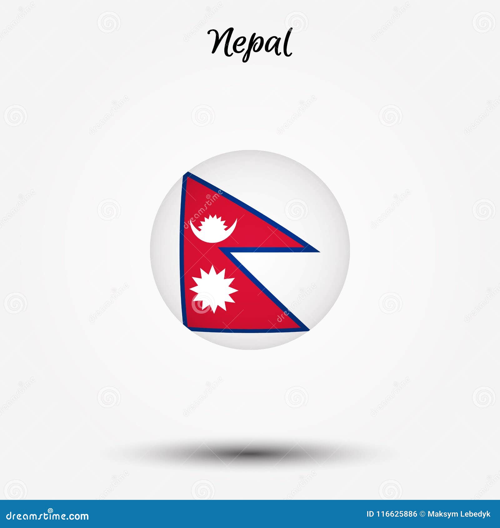 Flag of Nepal icon stock illustration. Illustration of heraldic - 116625886