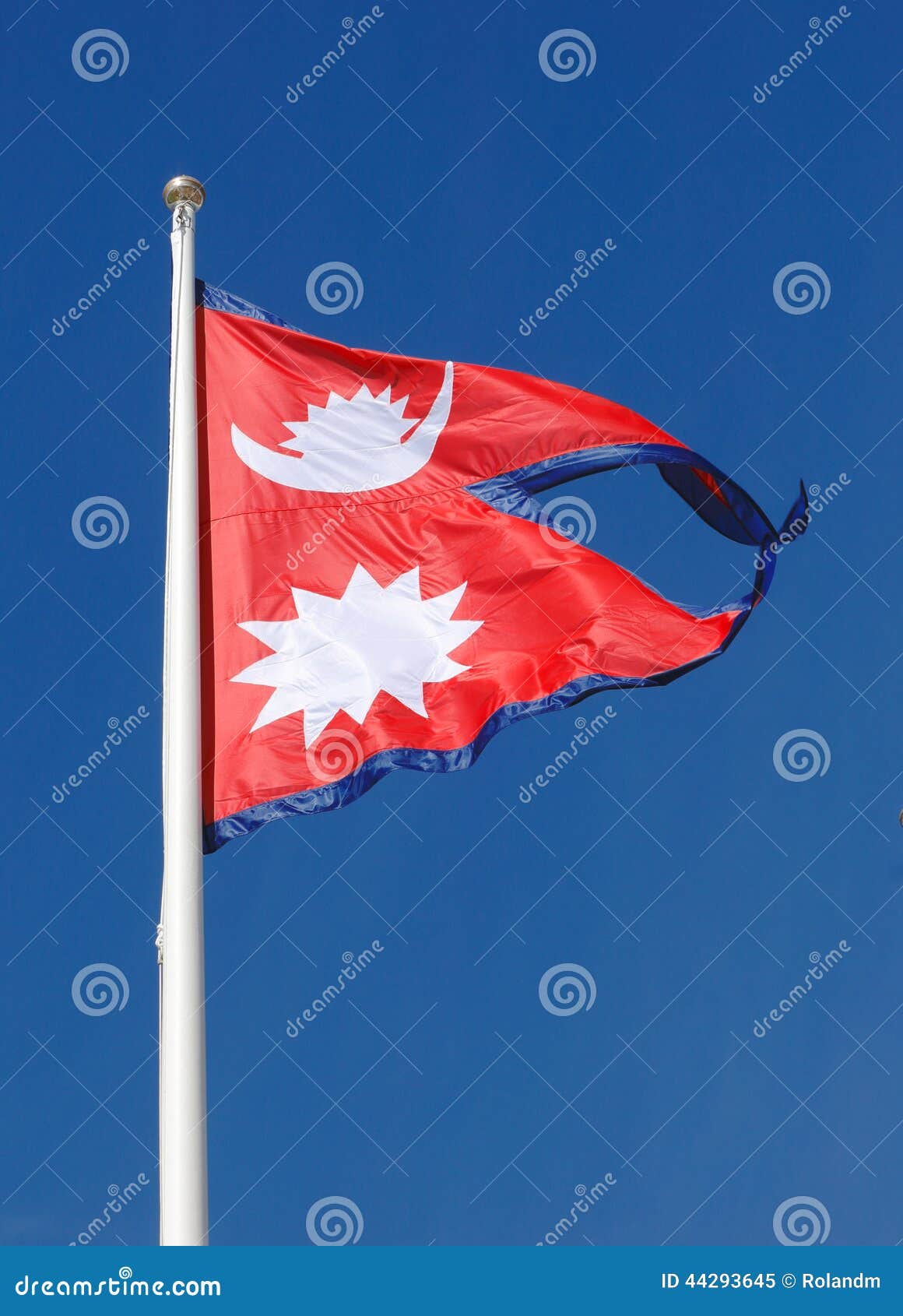 Flag of Nepal stock image. Image of blue, symbol, wind - 44293645