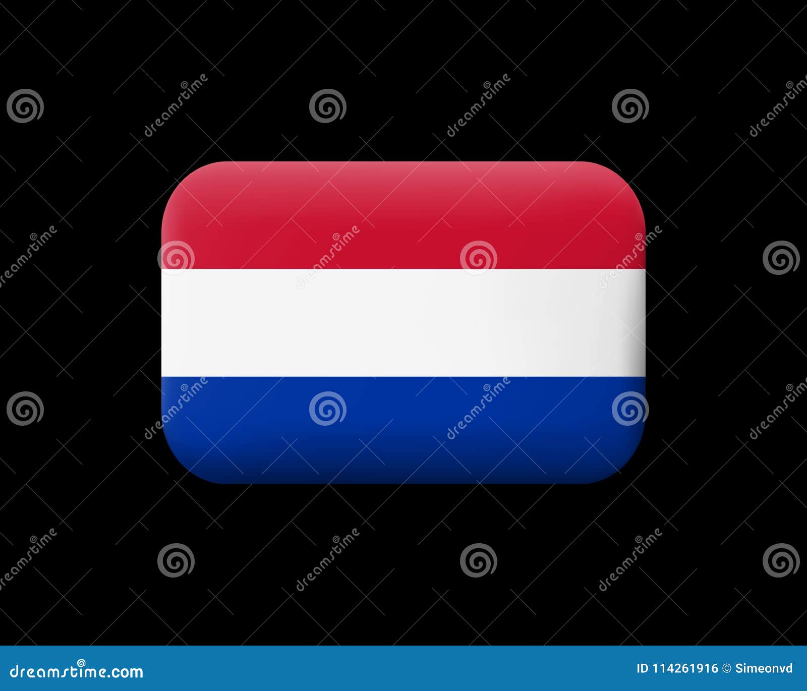 Flag of Netherlands. Matted Vector Icon and Button Stock Vector ...