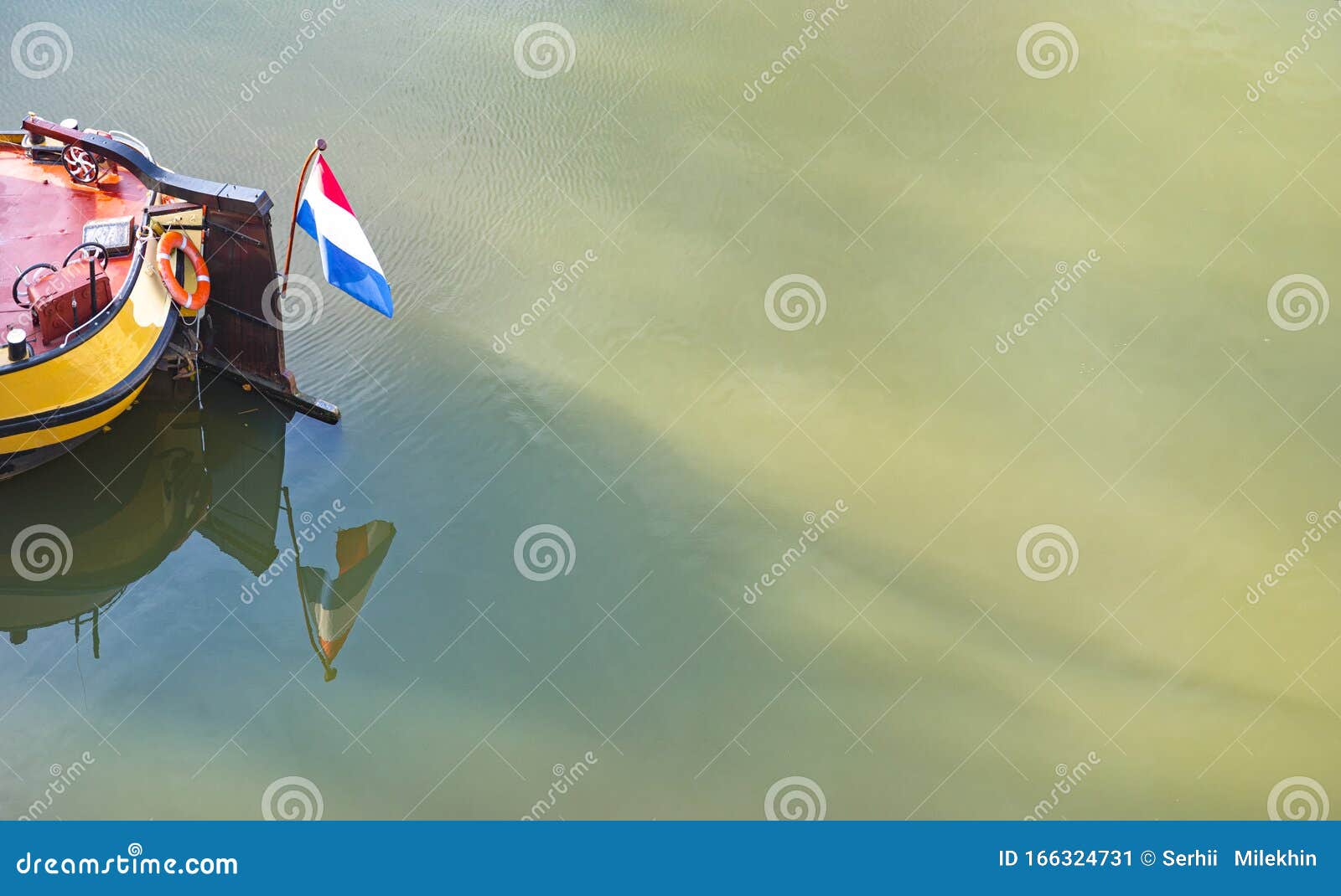 Flag of the Netherlands on an Old Ship Stock Image - Image of famous ...