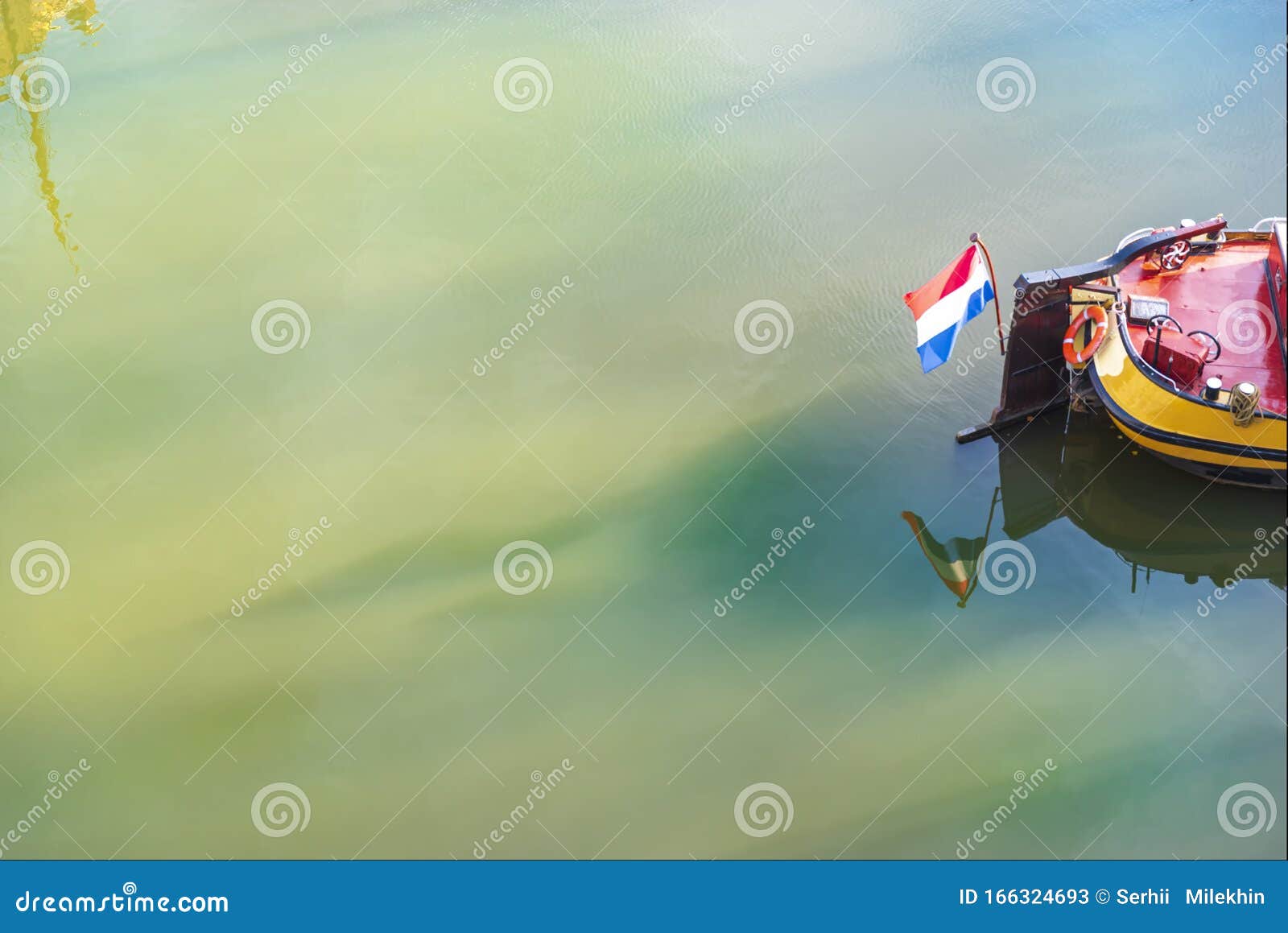 Flag of the Netherlands on an Old Ship Stock Image - Image of emblem ...