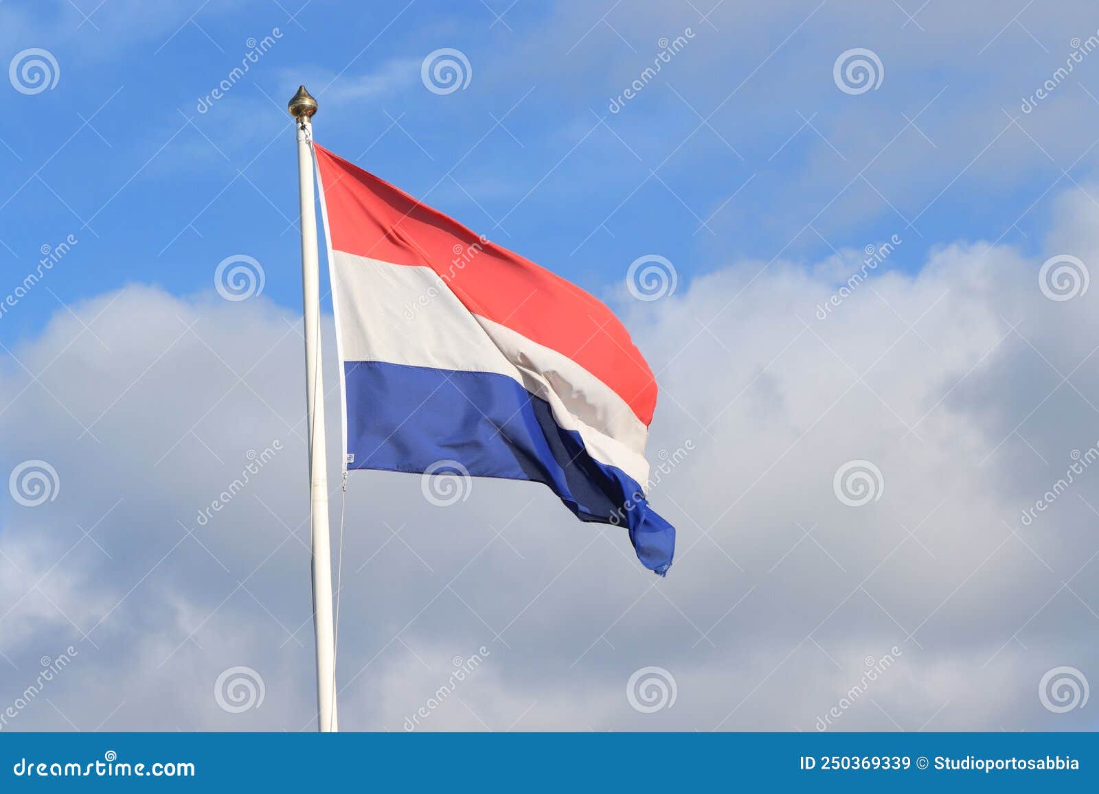 Dutch Flag in Red, White and Blue Stock Image - Image of netherlands ...