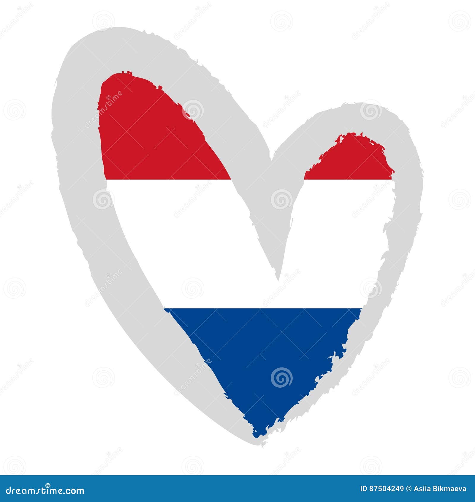 The Flag of the Netherlands in the Shape of Heart. Stock Vector ...