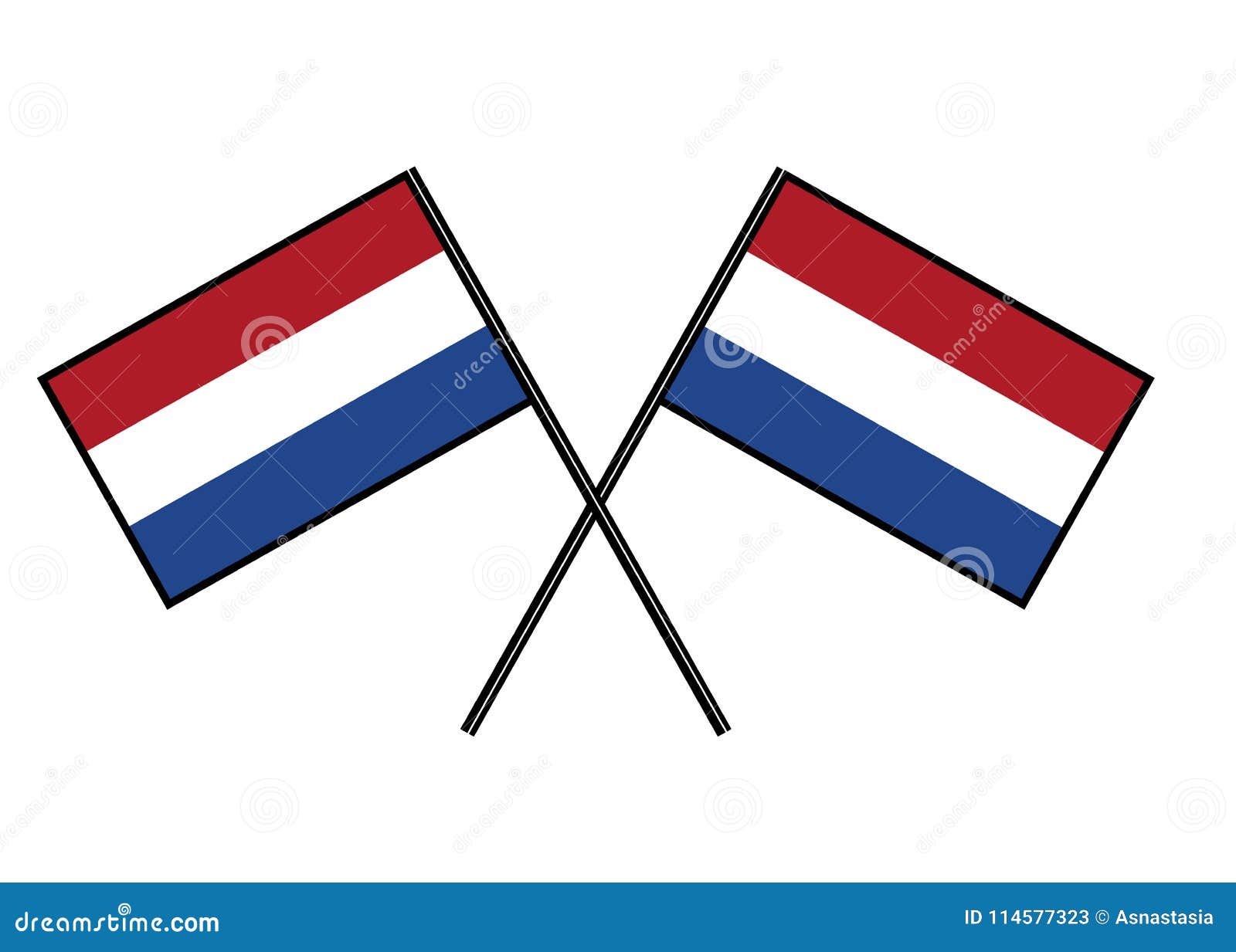 Flag of the Netherlands. Stylization of National Banner. Simple Vector ...