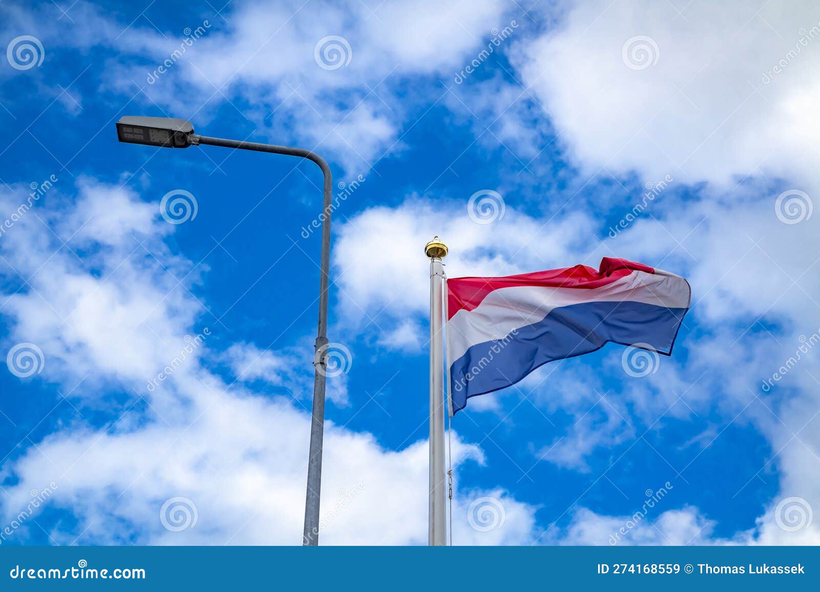 Flag of the Netherlands Waving in the Wind Stock Image - Image of flag ...