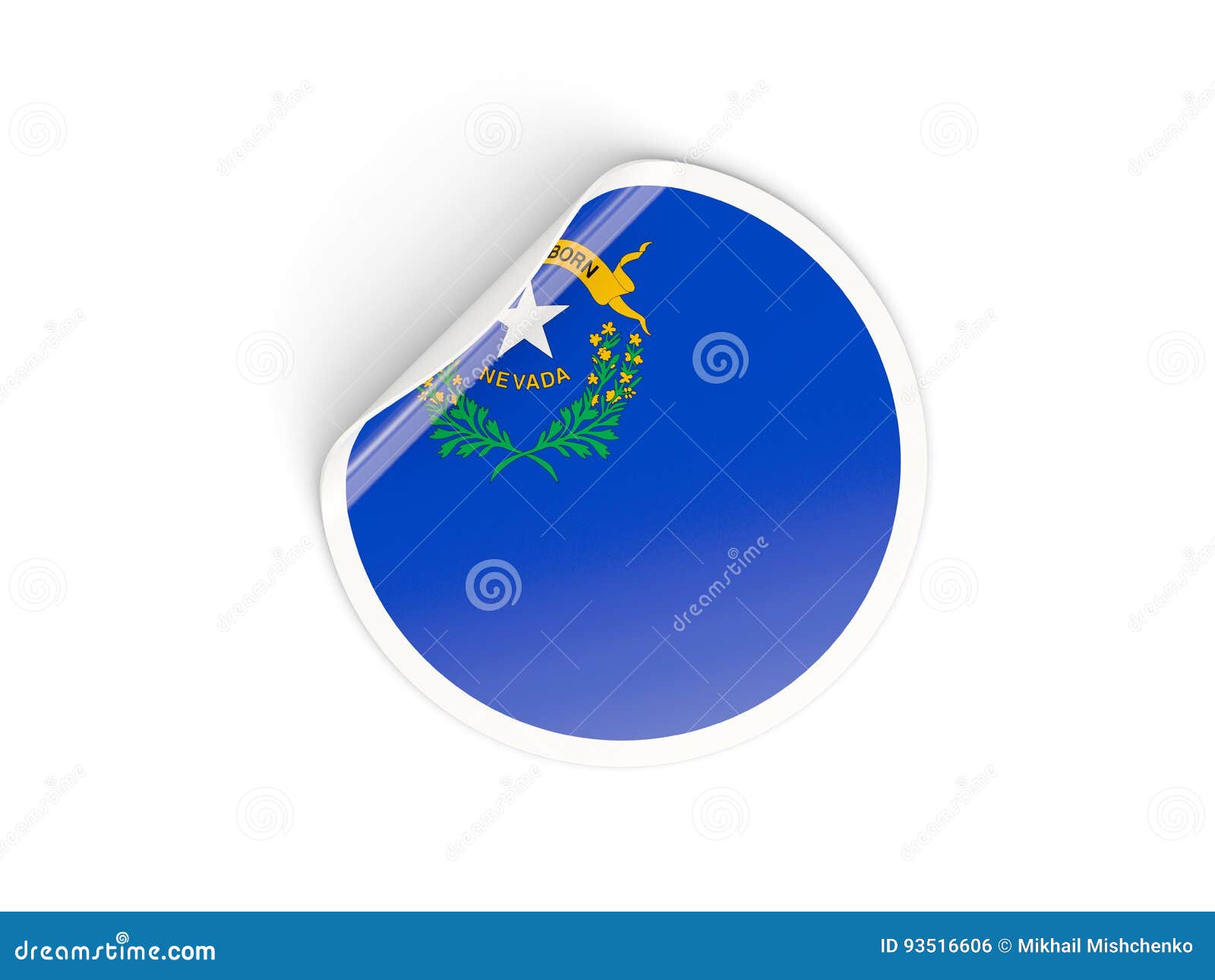 Flag of Nevada, US State Round Sticker Stock Illustration ...