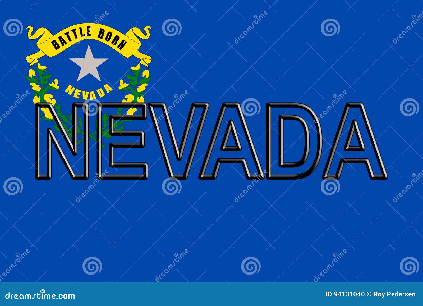 Flag of Nevada Word stock illustration. Illustration of banner - 94131040