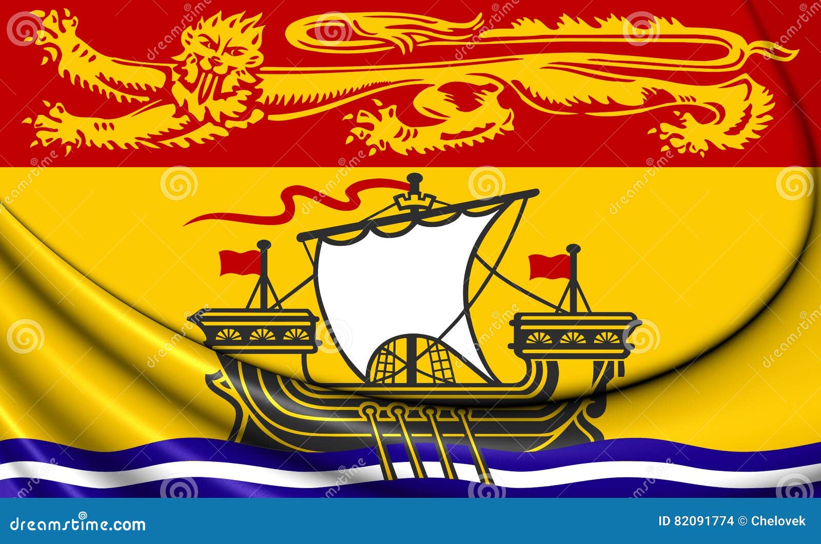 Flag of New Brunswick Province, Canada. Stock Illustration ...