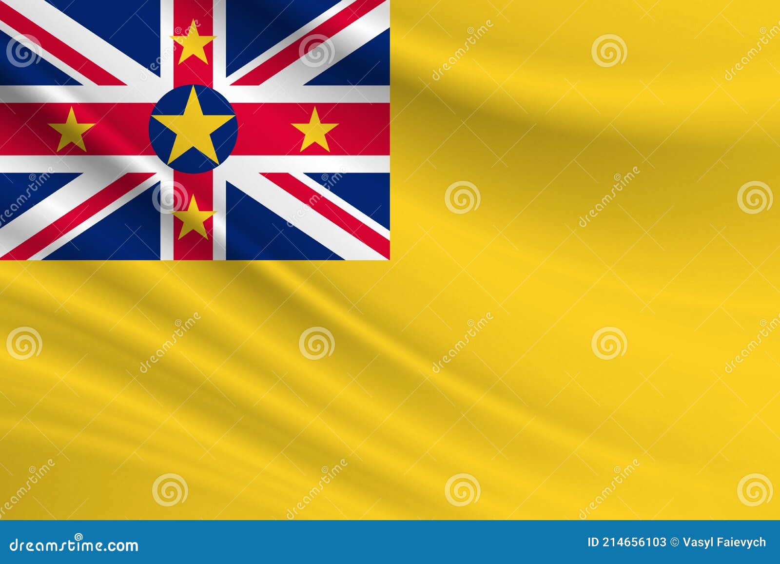 Flag of Niue. Fabric Texture of the Flag of Niue Stock Illustration ...