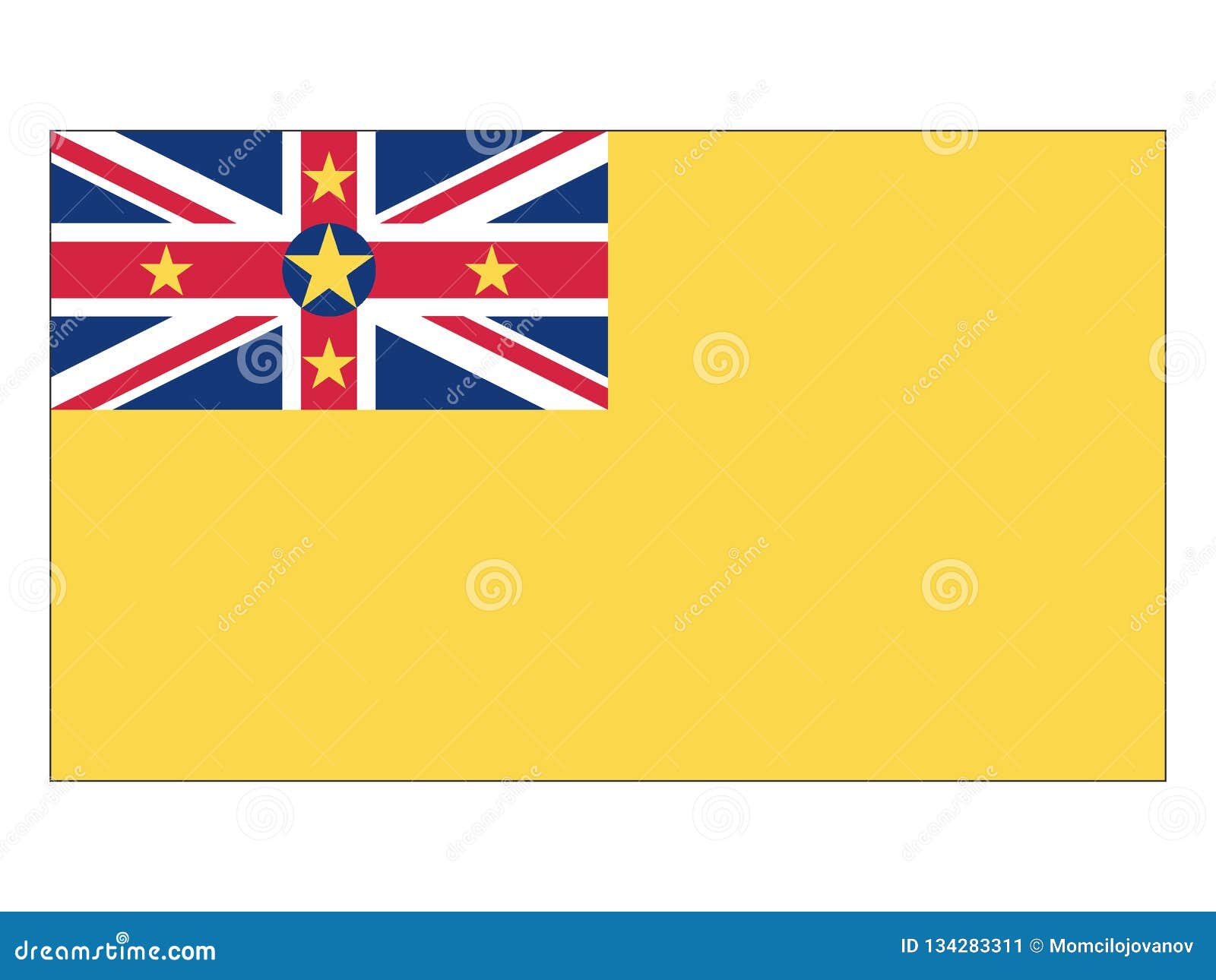 Flag of Niue stock vector. Illustration of indonesia - 134283311