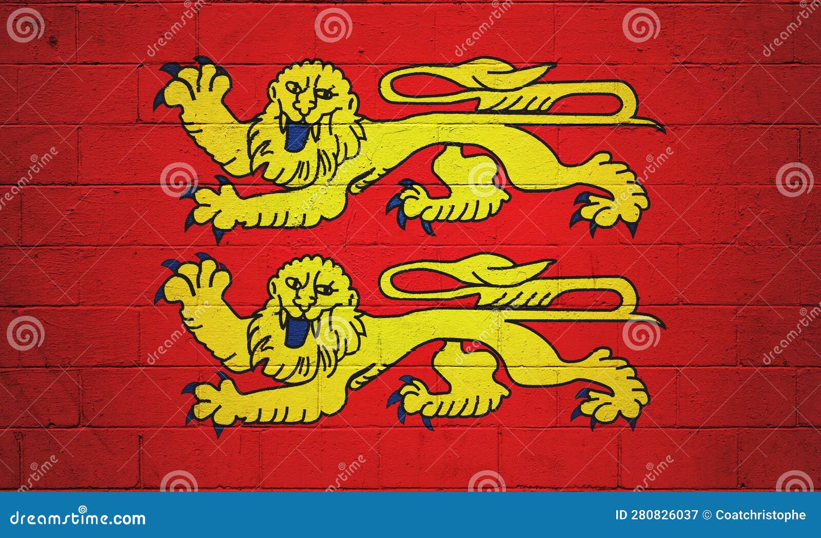Flag of Normandy Painted on a Wall Stock Image - Image of europe ...