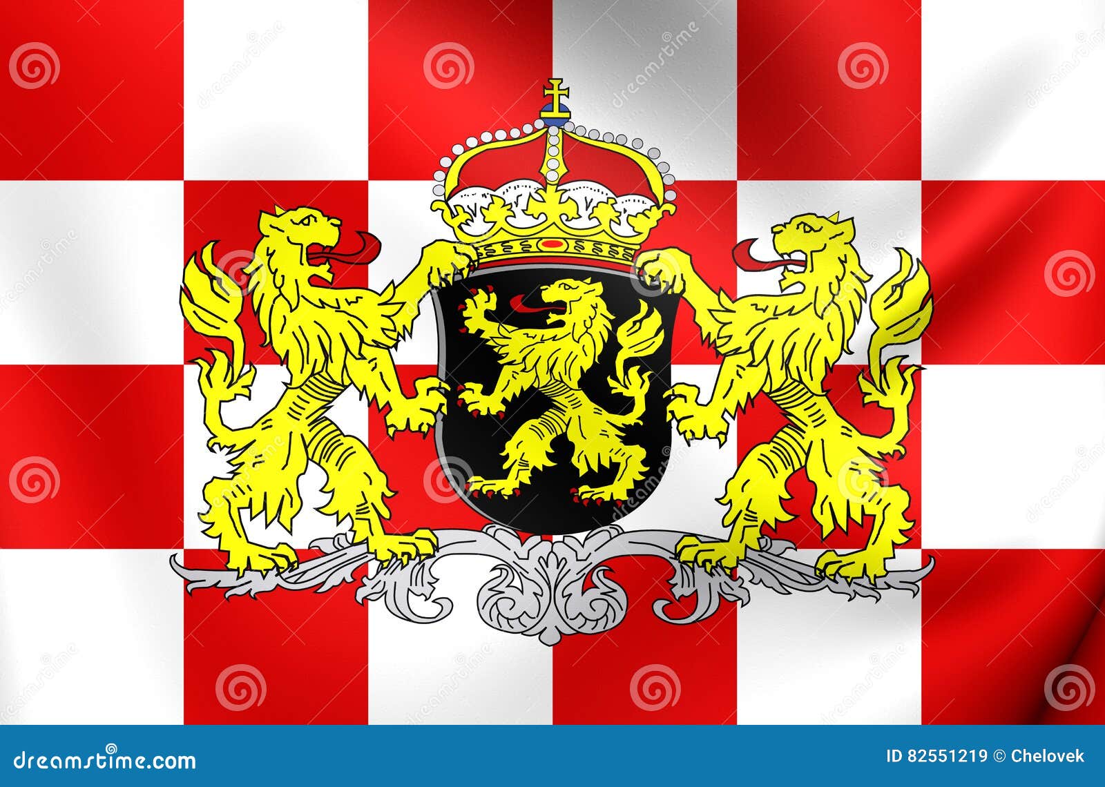 Flag of North Brabant Province, Netherlands. Stock Illustration ...