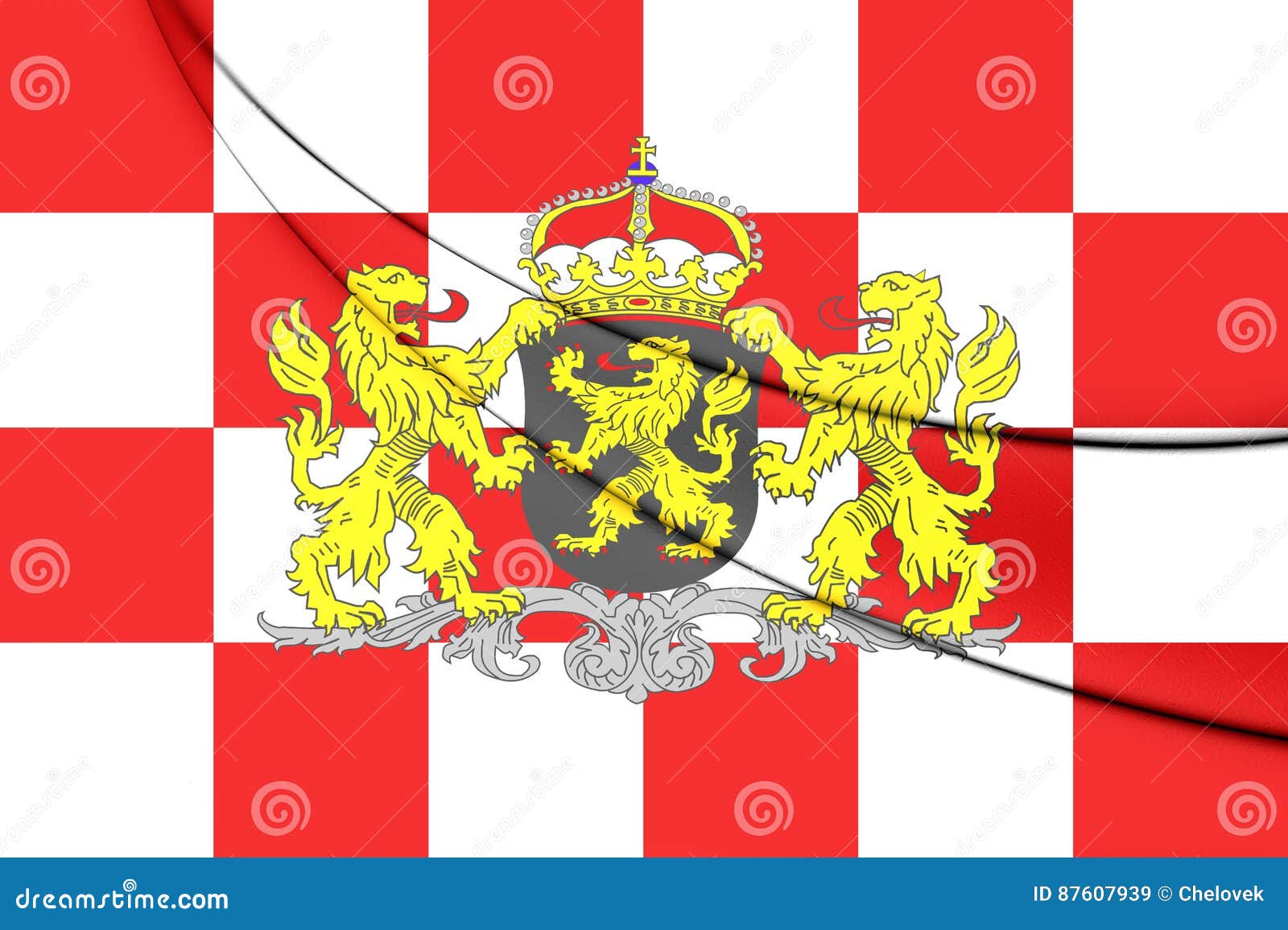 Flag of North Brabant Province, Netherlands. Stock Illustration ...