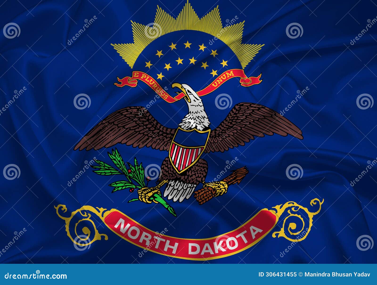 Flag of North Dakota, North Dakota Flag, USA State North Dakota Flag ...