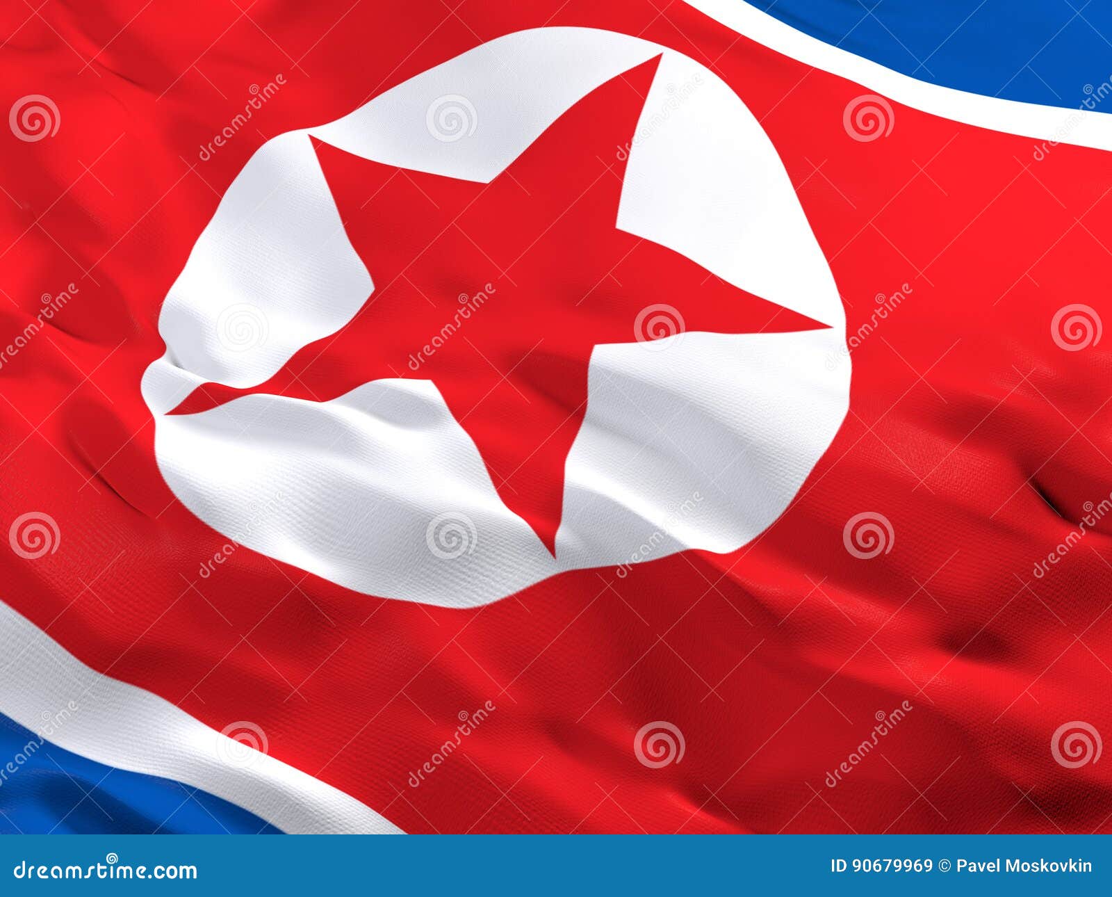 Flag of North Korea, DPRK stock illustration. Illustration of asia ...