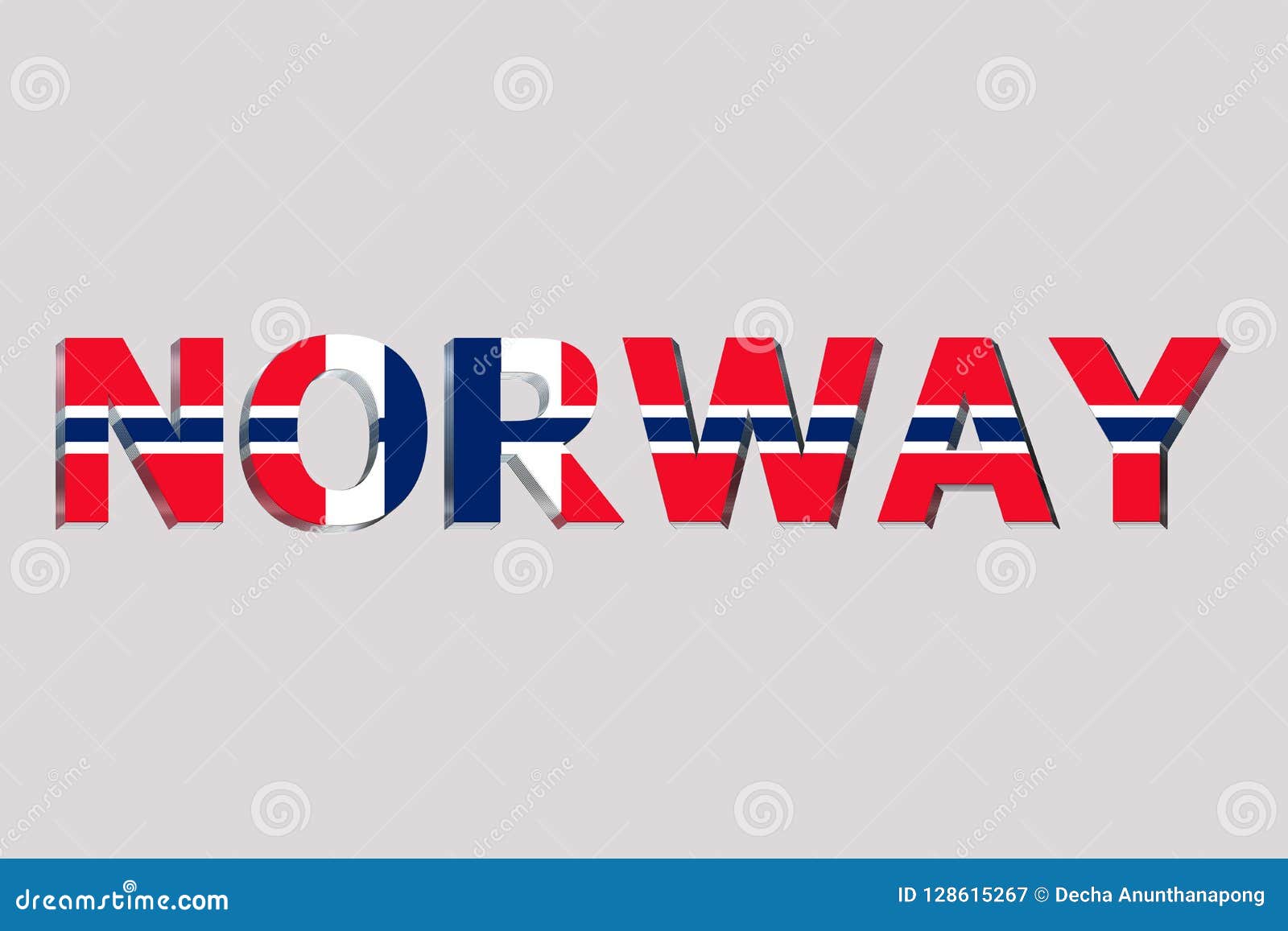 Flag of Norway on text stock illustration. Illustration of beauty ...