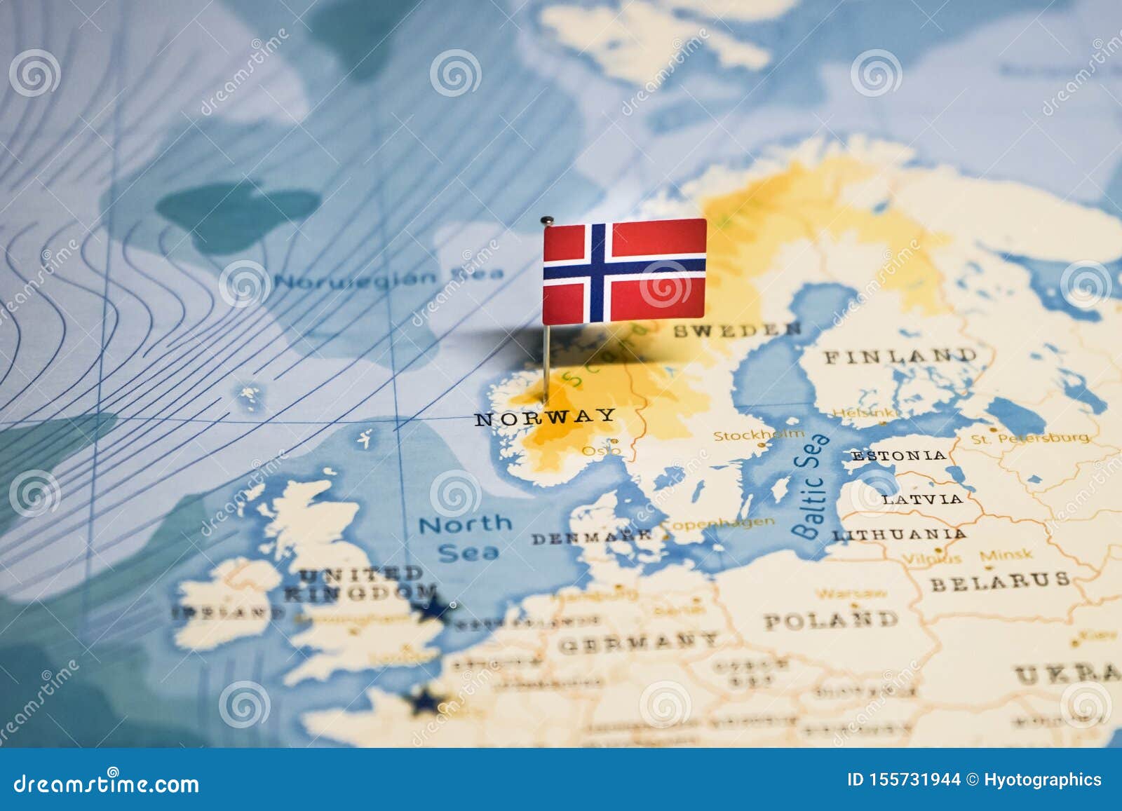 The Flag of Norway in the World Map Stock Photo - Image of ...