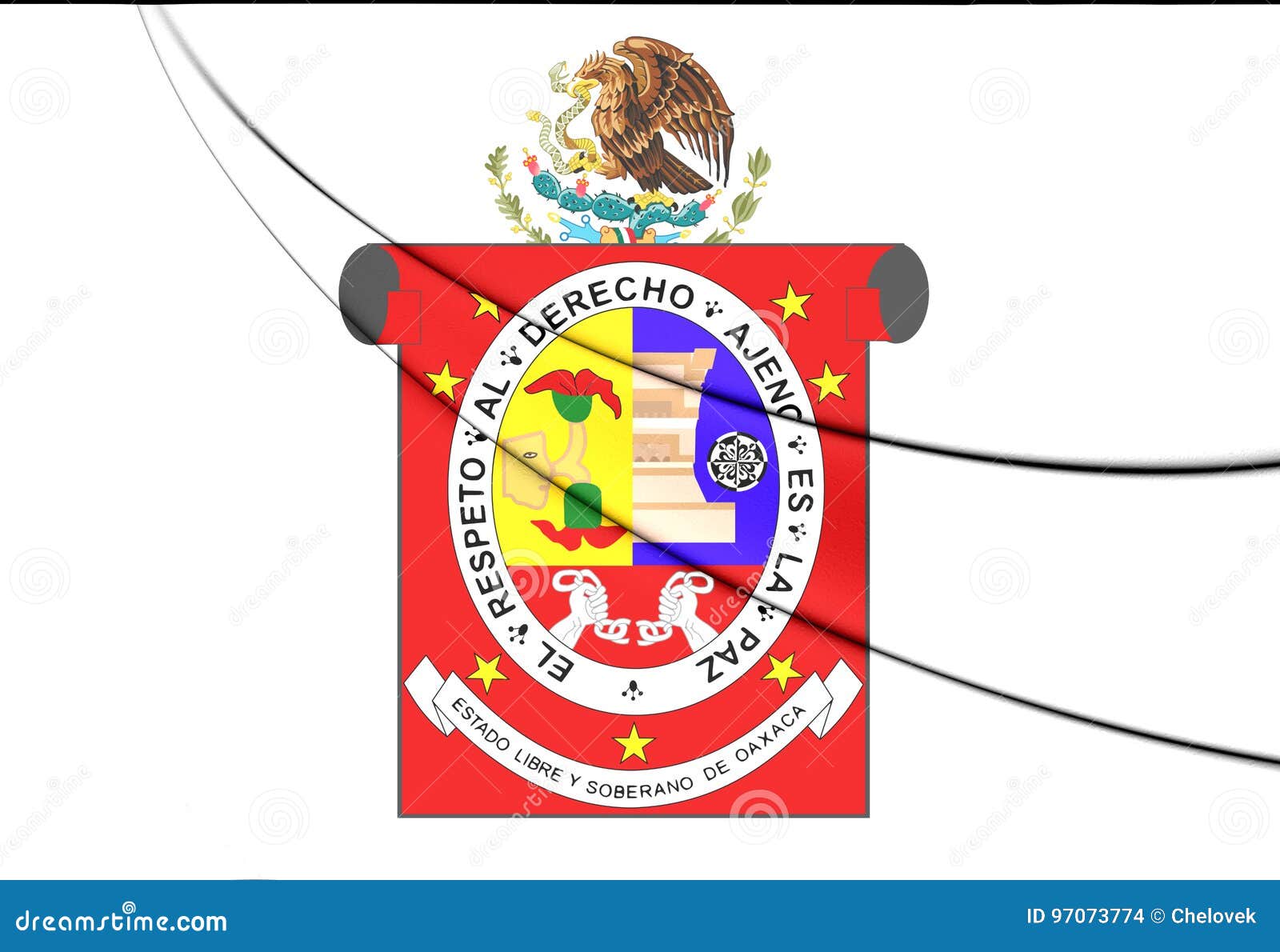 Flag of Oaxaca State, Mexico. Stock Illustration - Illustration of ...