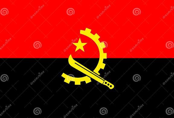 Flag ofAngola stock vector. Illustration of flag, sign - 7334916